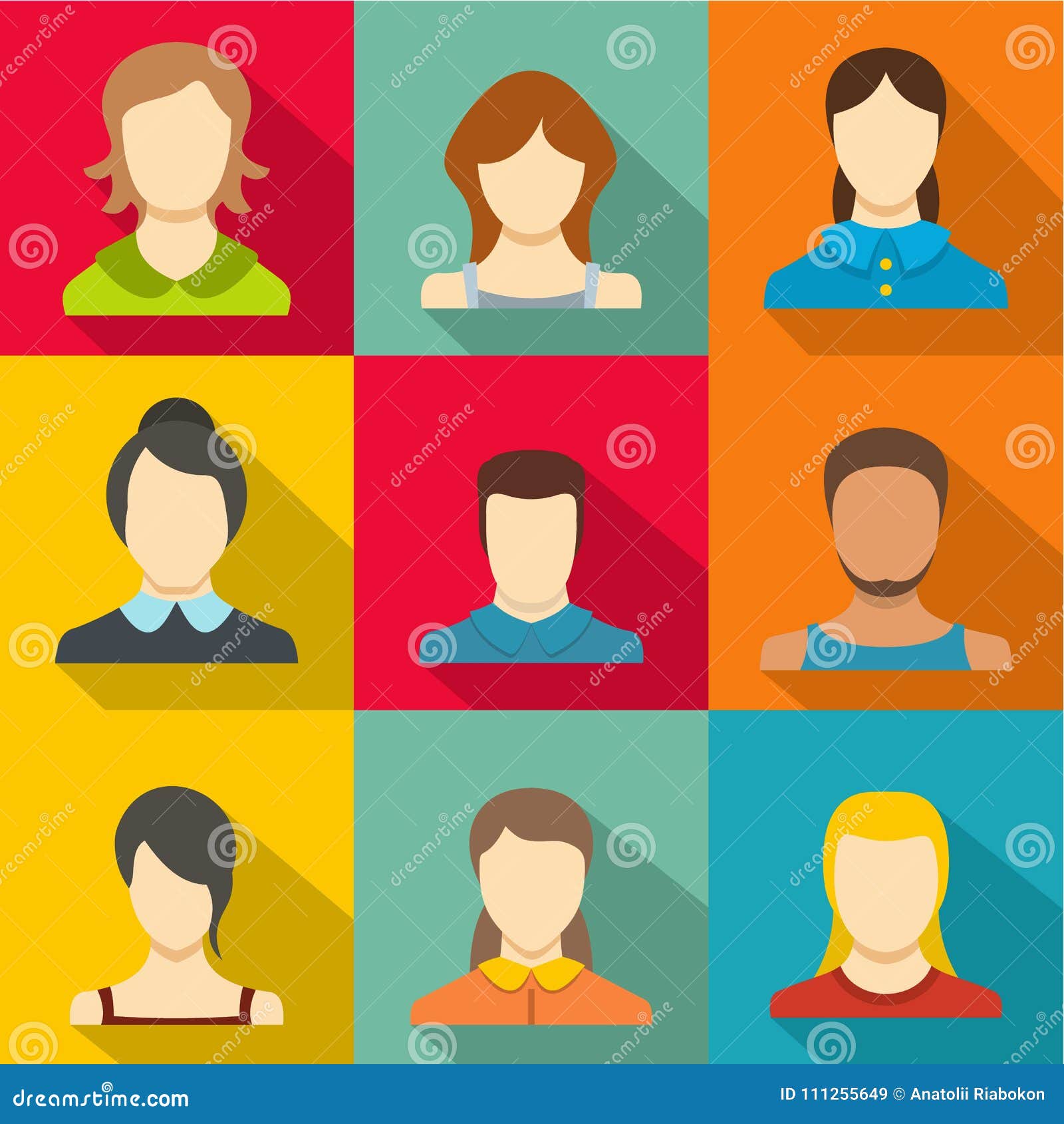 Imposture Icons Set, Flat Style Stock Vector - Illustration of ...