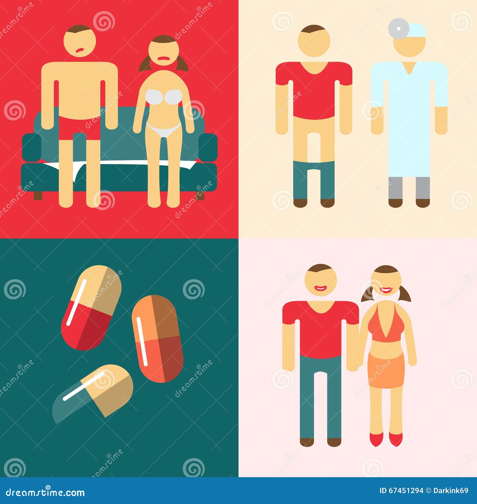 Impotence Action Steps for the Treatment. Vector Illustration Stock ...