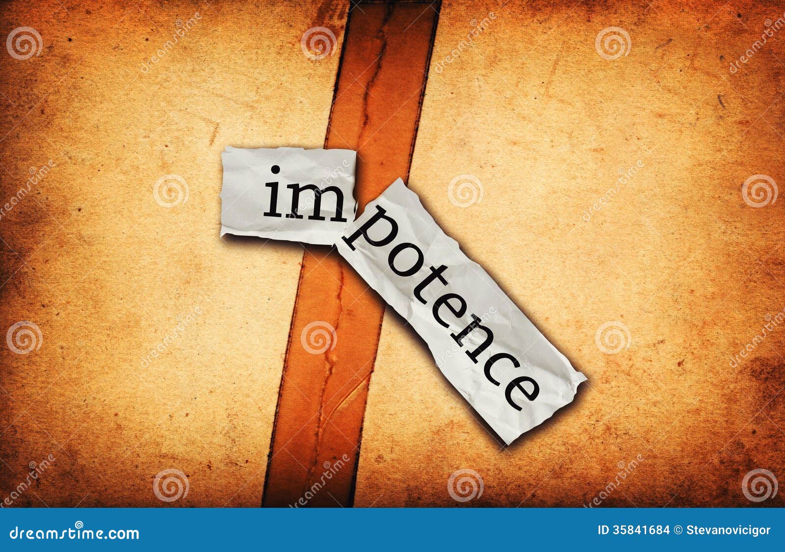 Impotence Concept on Old Paper Stock Photo - Image of erectile, page ...