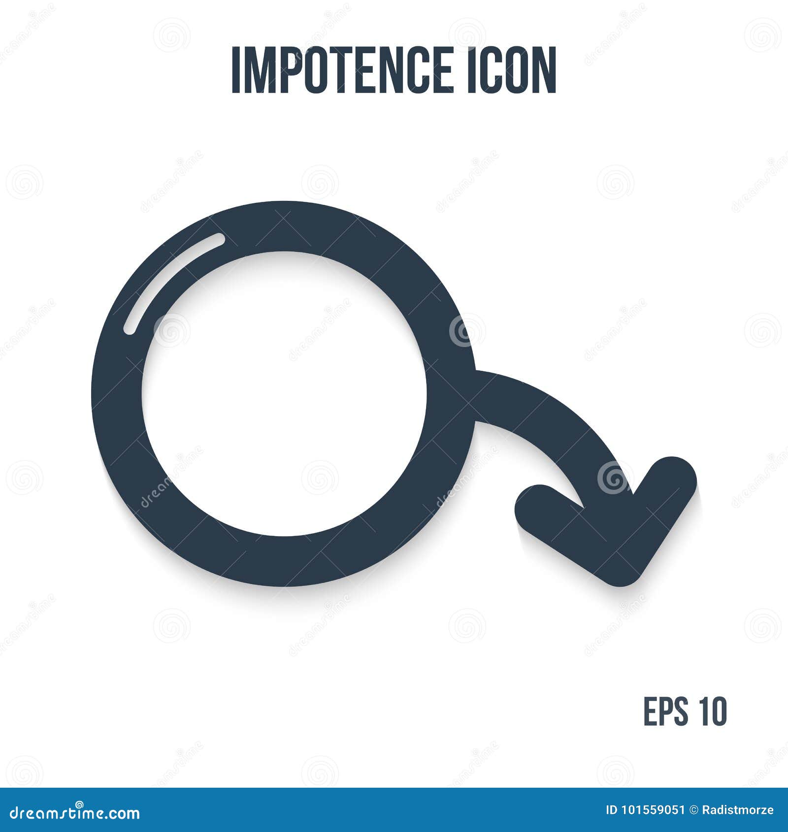 Impotence Icon in Flat Style Stock Illustration - Illustration of ...