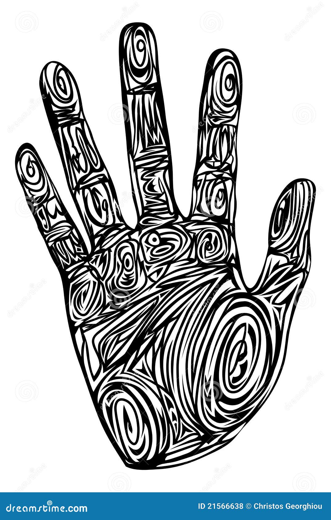 Impresión Abstracta De La Mano Del Modelo Ilustración del Vector ...