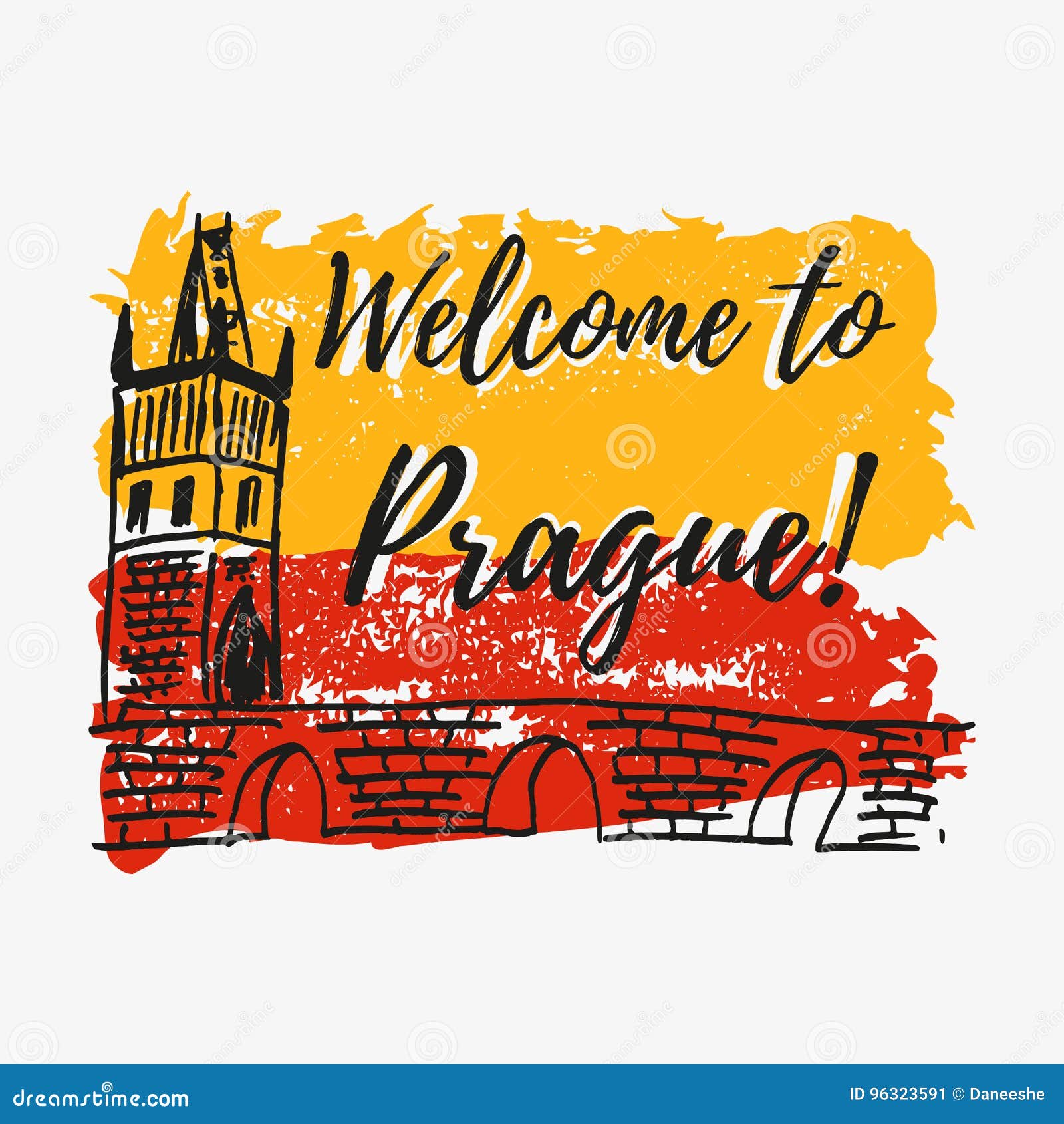 Impresión Con Las Letras Sobre Praga Ilustración del Vector ...