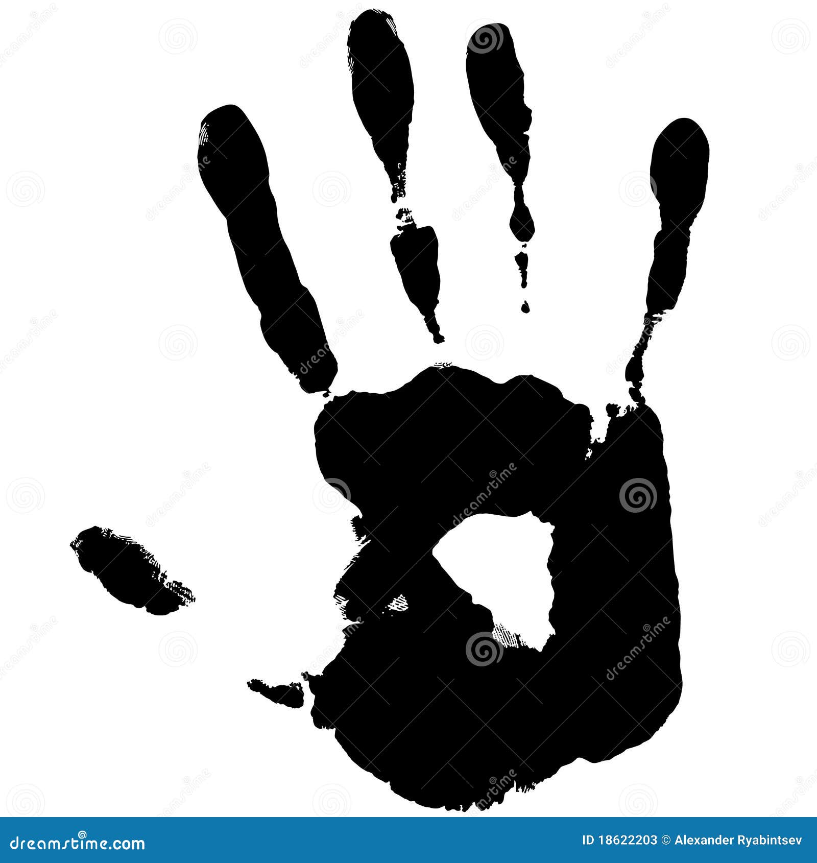 Impresión de la mano negra ilustración del vector. Ilustración de ...