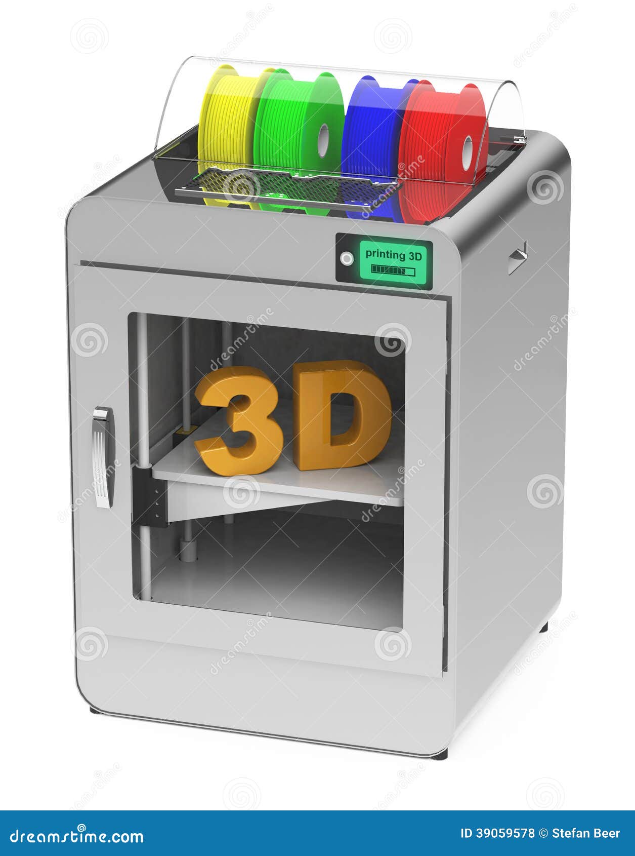 Impresora 3d stock de ilustración. Ilustración de saque - 39059578