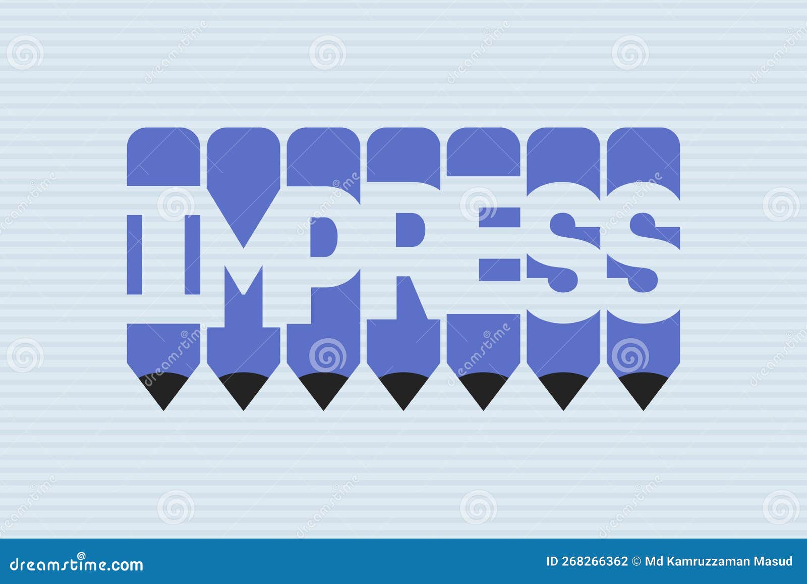 Impress Text with Pen Symbol Creative Ideas Design Stock Vector ...