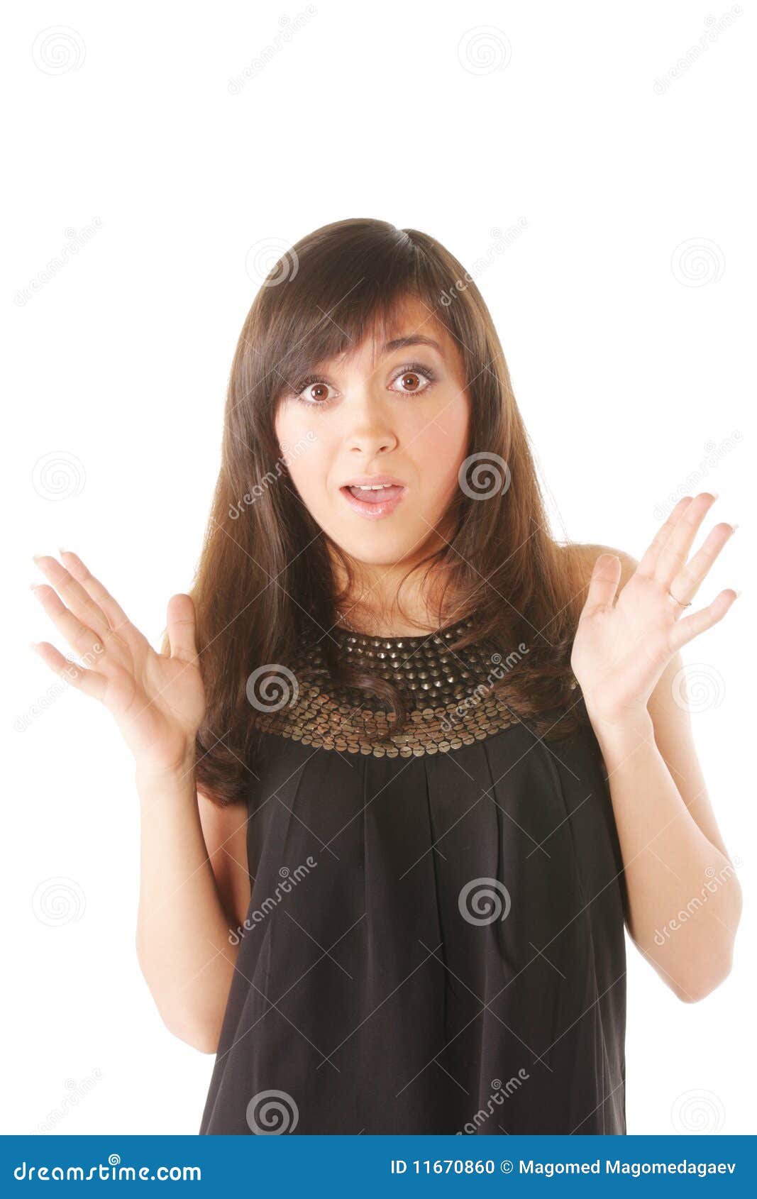 Impressed stock photo. Image of girl, hands, hairs, expression - 11670860