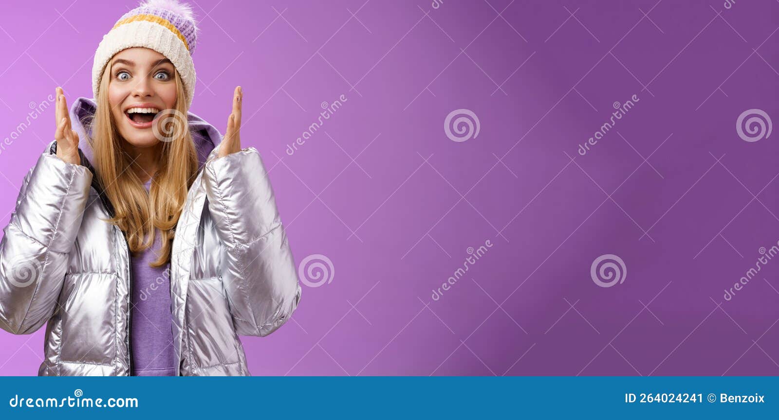 Impressed Fascinated Speechless Attractive Blond Girl Explaining