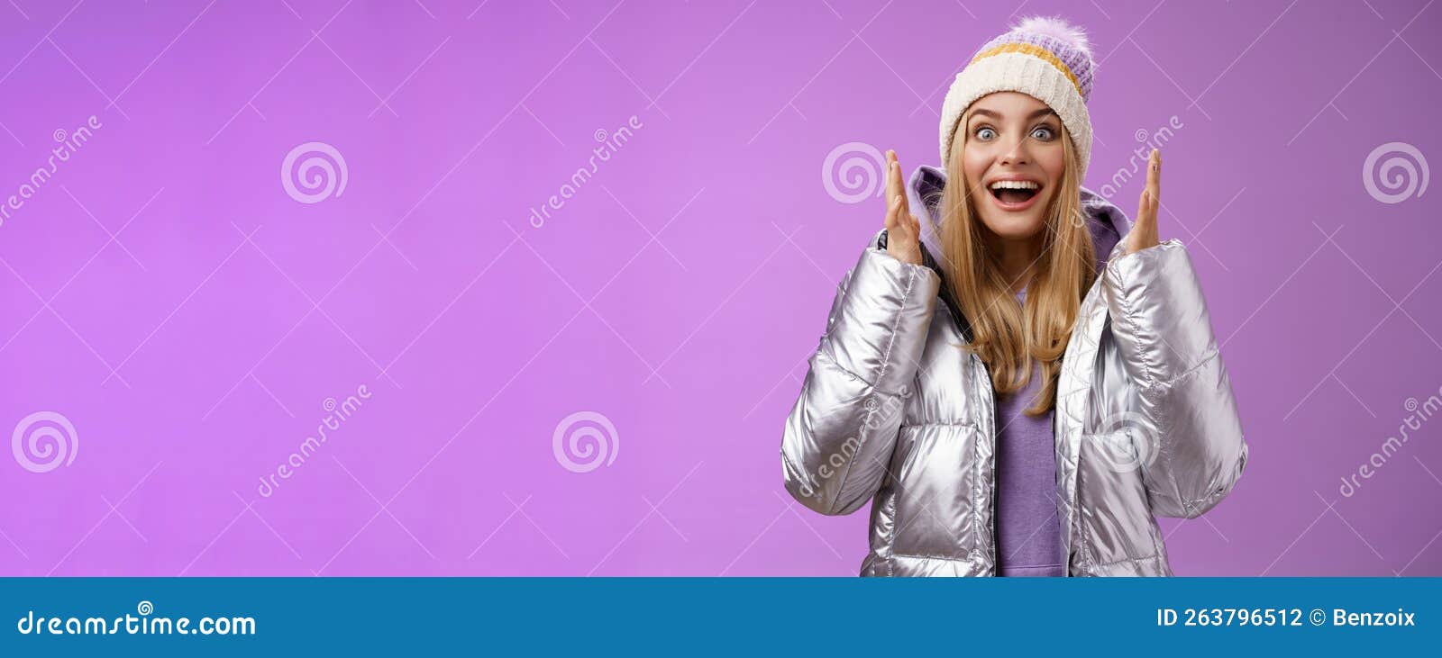Impressed Fascinated Speechless Attractive Blond Girl Explaining