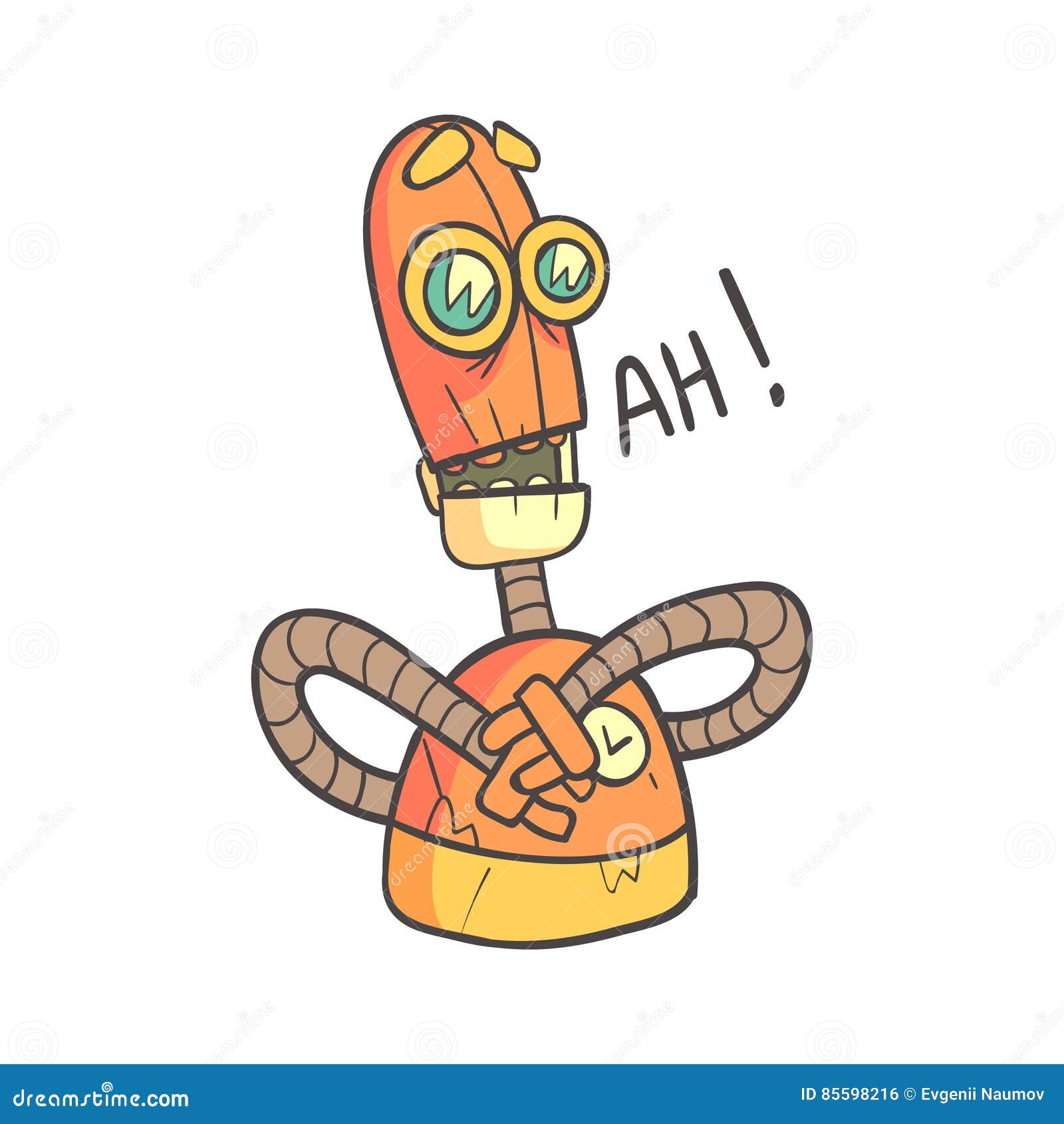 Impressed Cartoon Face Emoticon Icon Vector Illustration ...