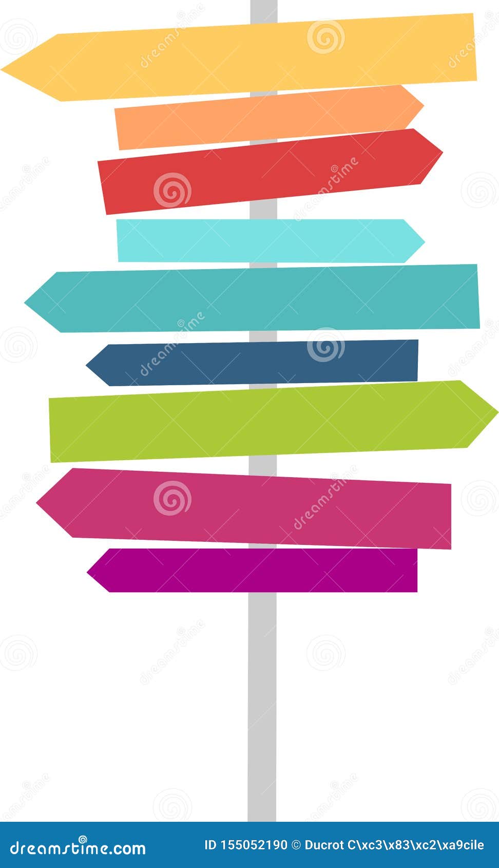 Coloured Signs Direction Indicator Stock Vector - Illustration of road ...