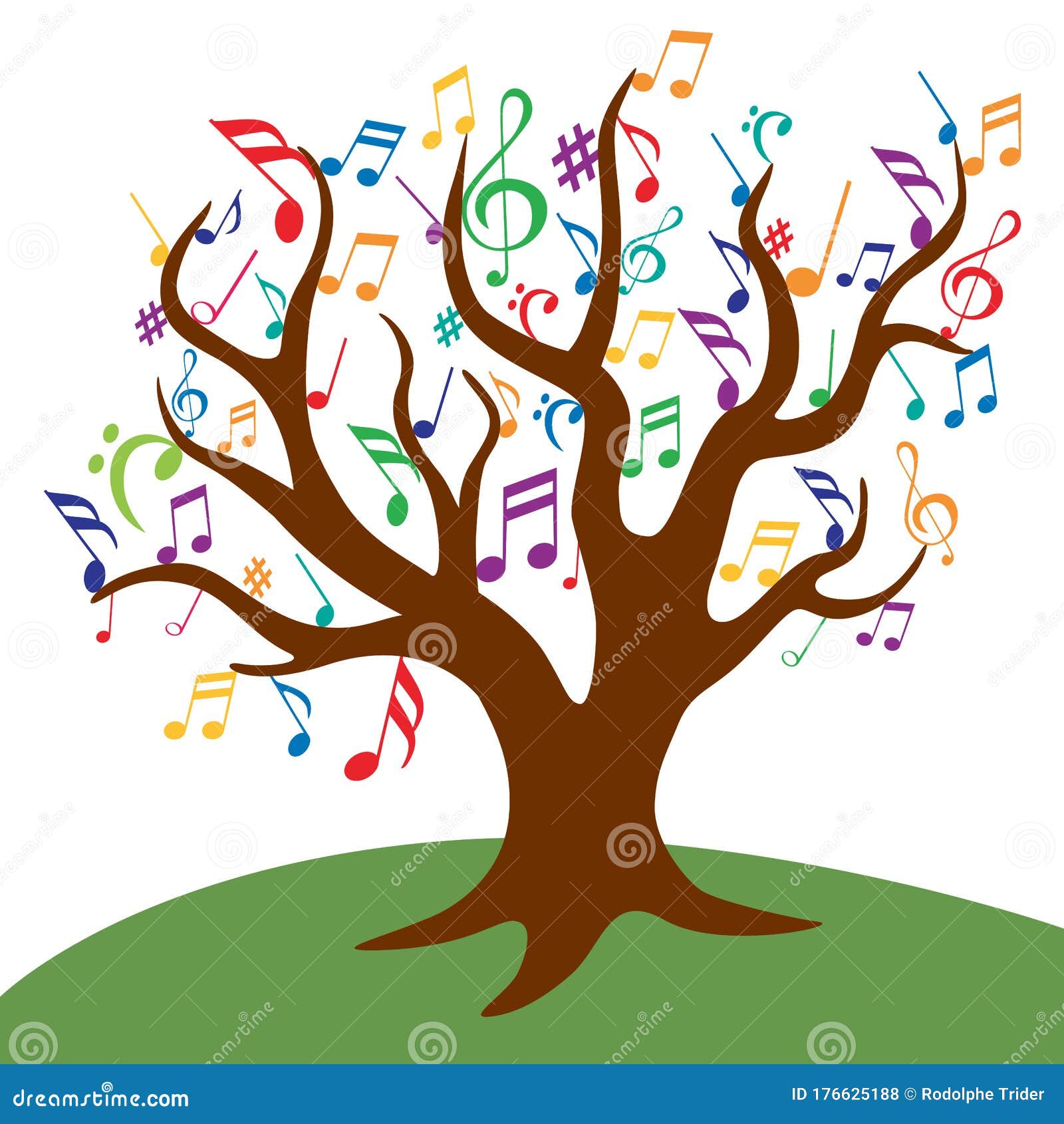 A Tree is Covered with Musical Notes of Different Colors, To Symbolize ...