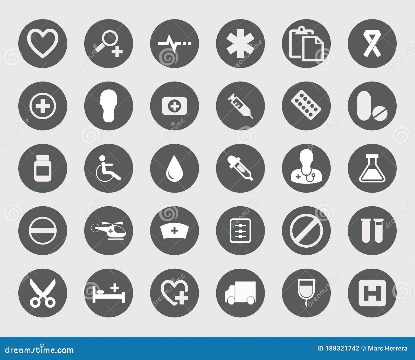 Variety of Medical Elements Icons Stock Vector - Illustration of ...
