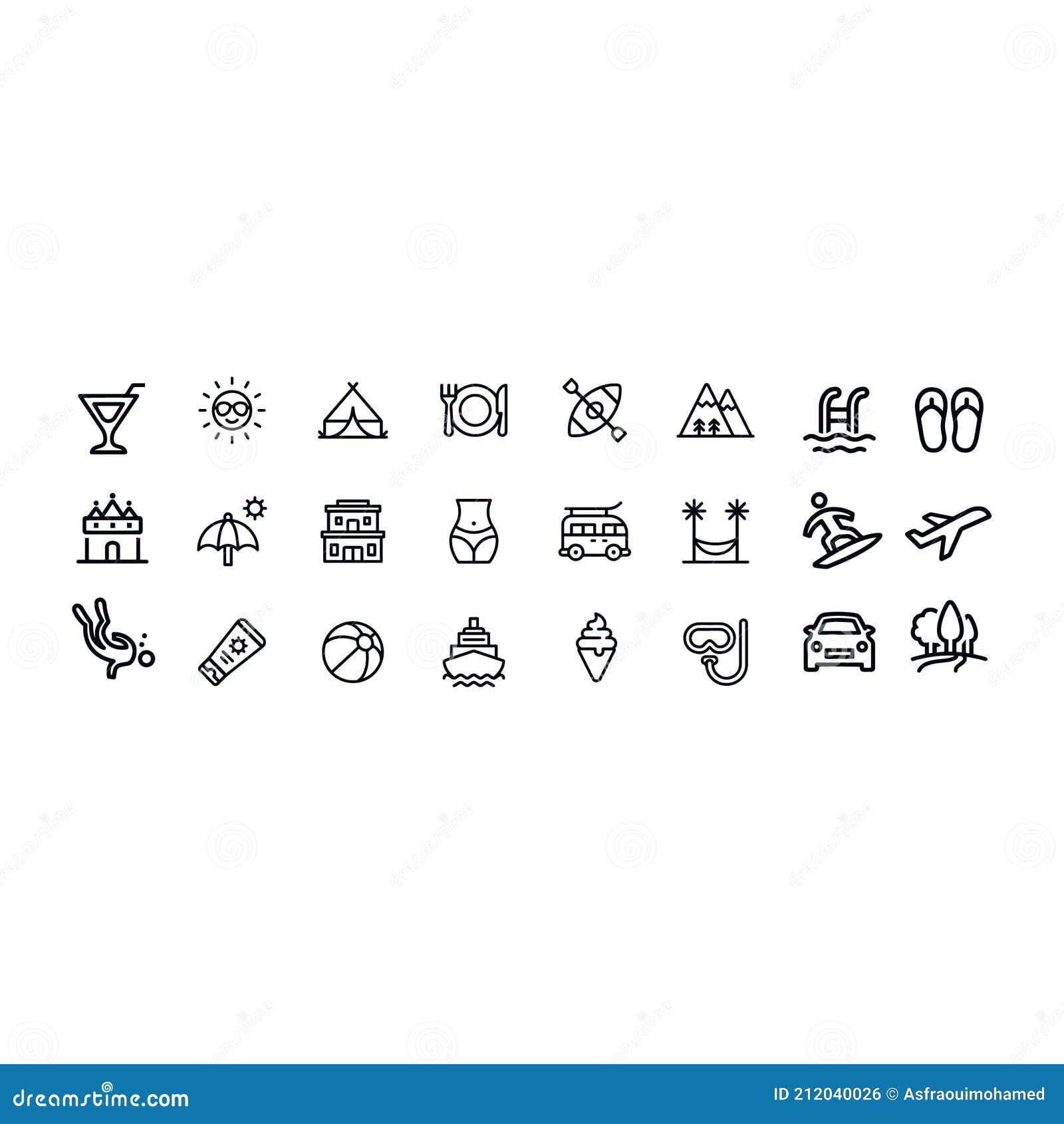Holiday and Summer Icons Vector Design Stock Vector - Illustration of ...