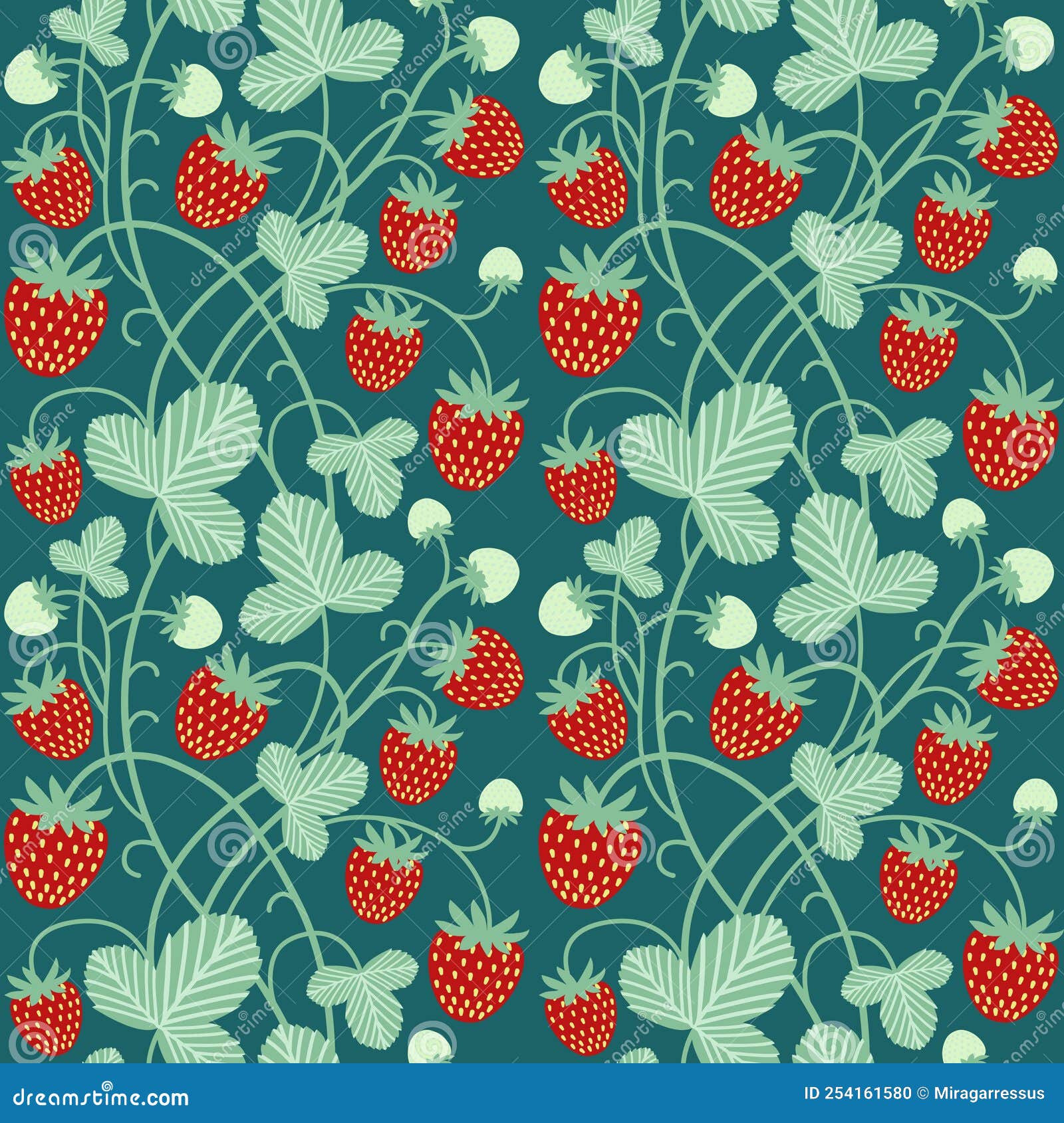 Strawberry Seamless Vector Pattern. Stock Vector - Illustration of ...