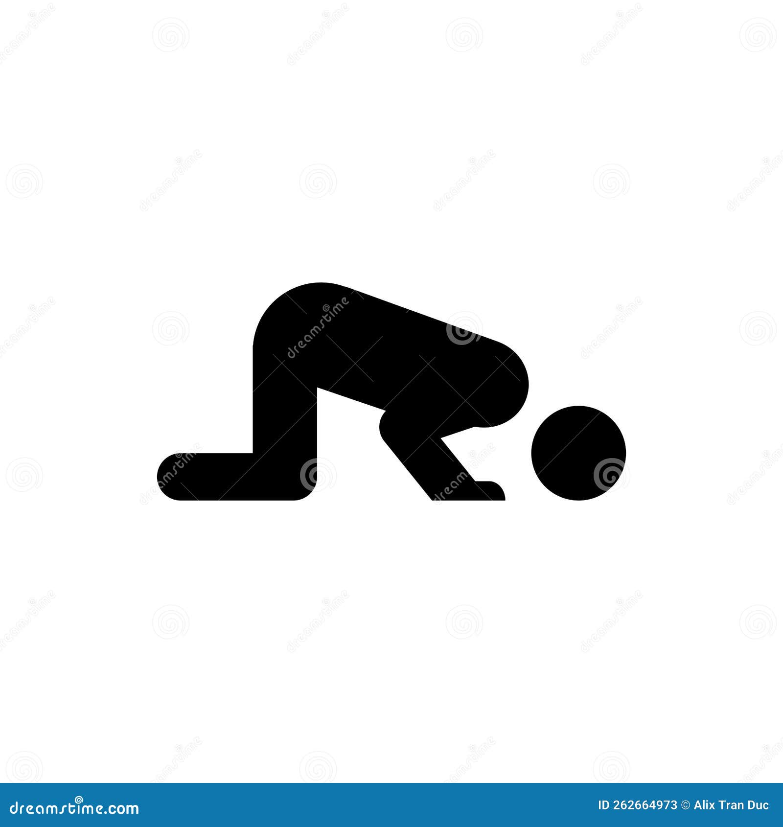 Prostration Pose Character Icon Symbol Stock Vector - Illustration of ...
