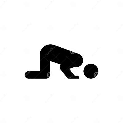 Prostration Pose Character Icon Symbol Stock Vector - Illustration of ...