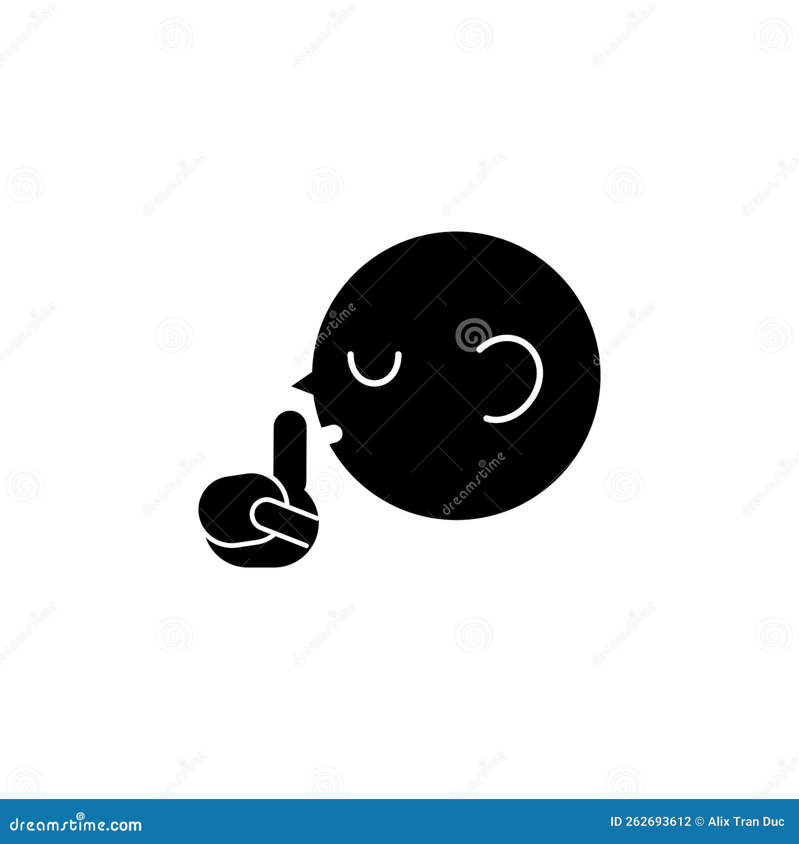 Keep quiet face icon stock vector. Illustration of finger - 262693612