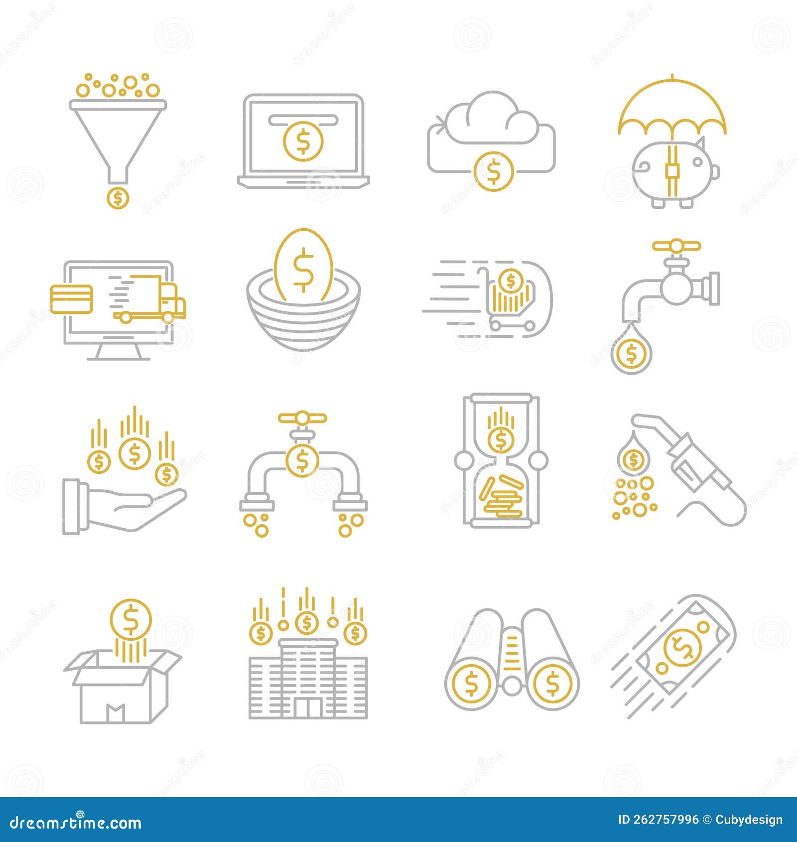 Set of Money Flow Icons, Suitable for a Wide Range of Digital Creative ...