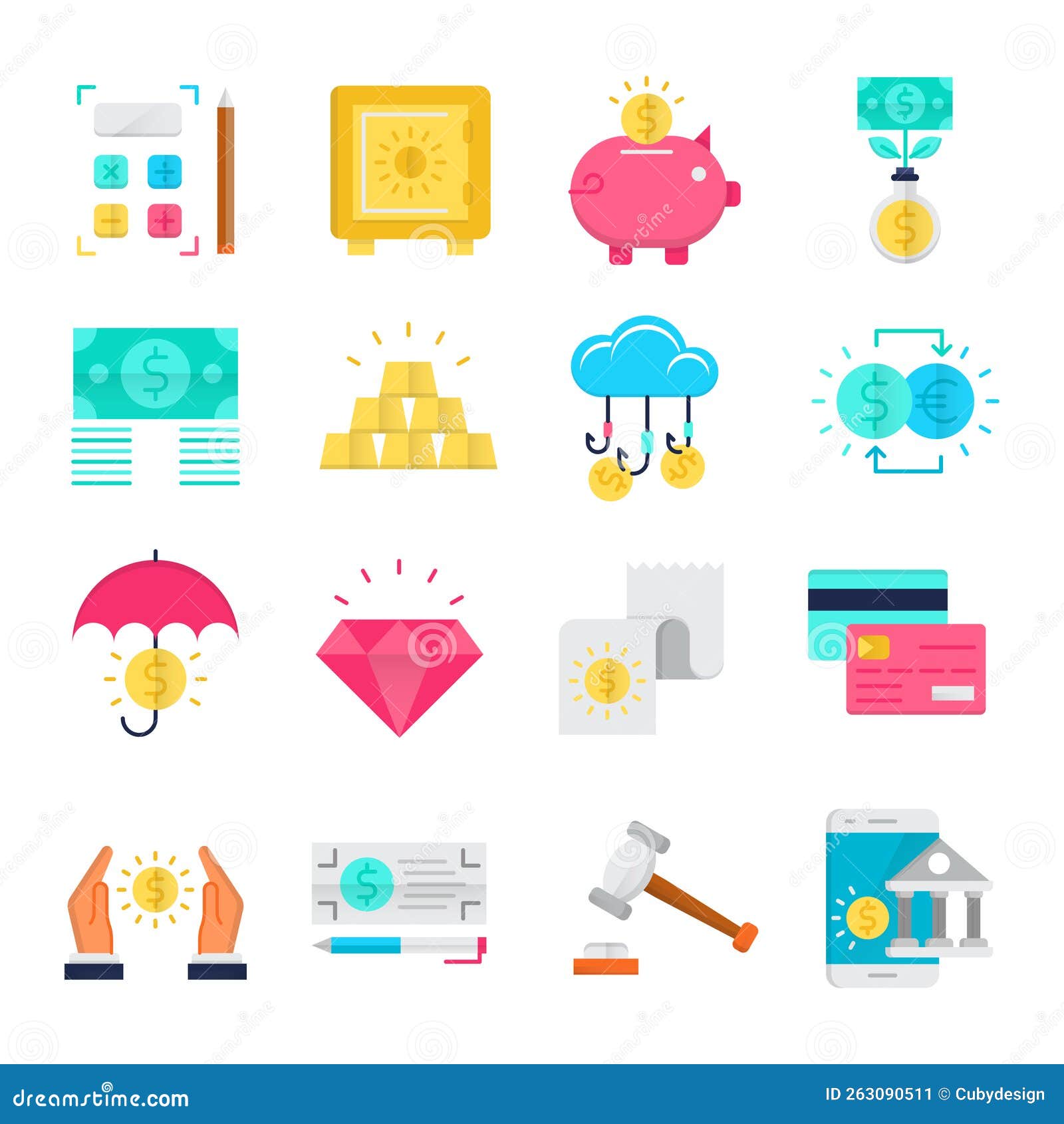 Banking Flat Icons Set. Useful Graphic Elements for Your Projects ...