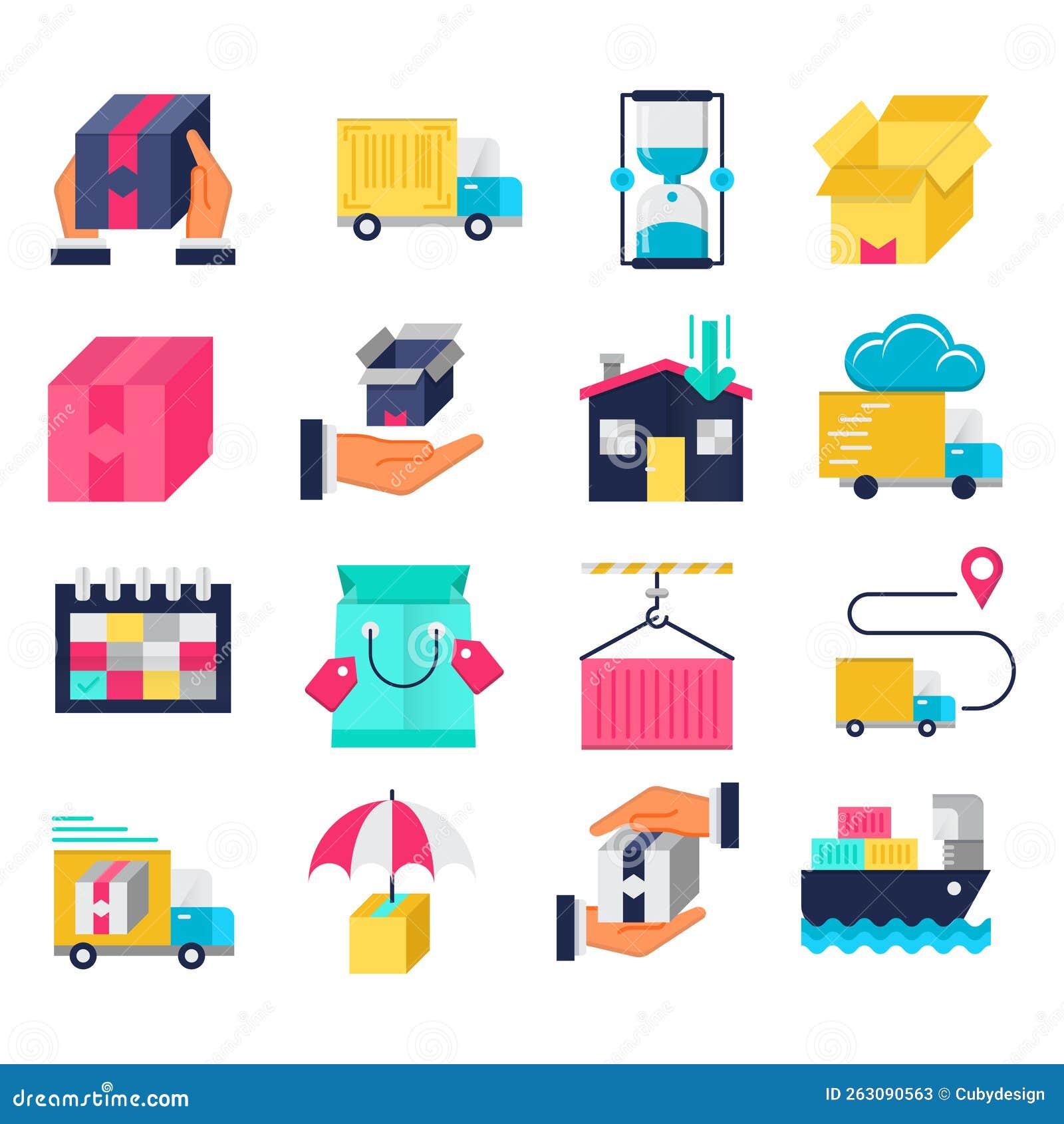 Delivery Flat Icons Set. Useful Graphic Elements for Your Projects ...