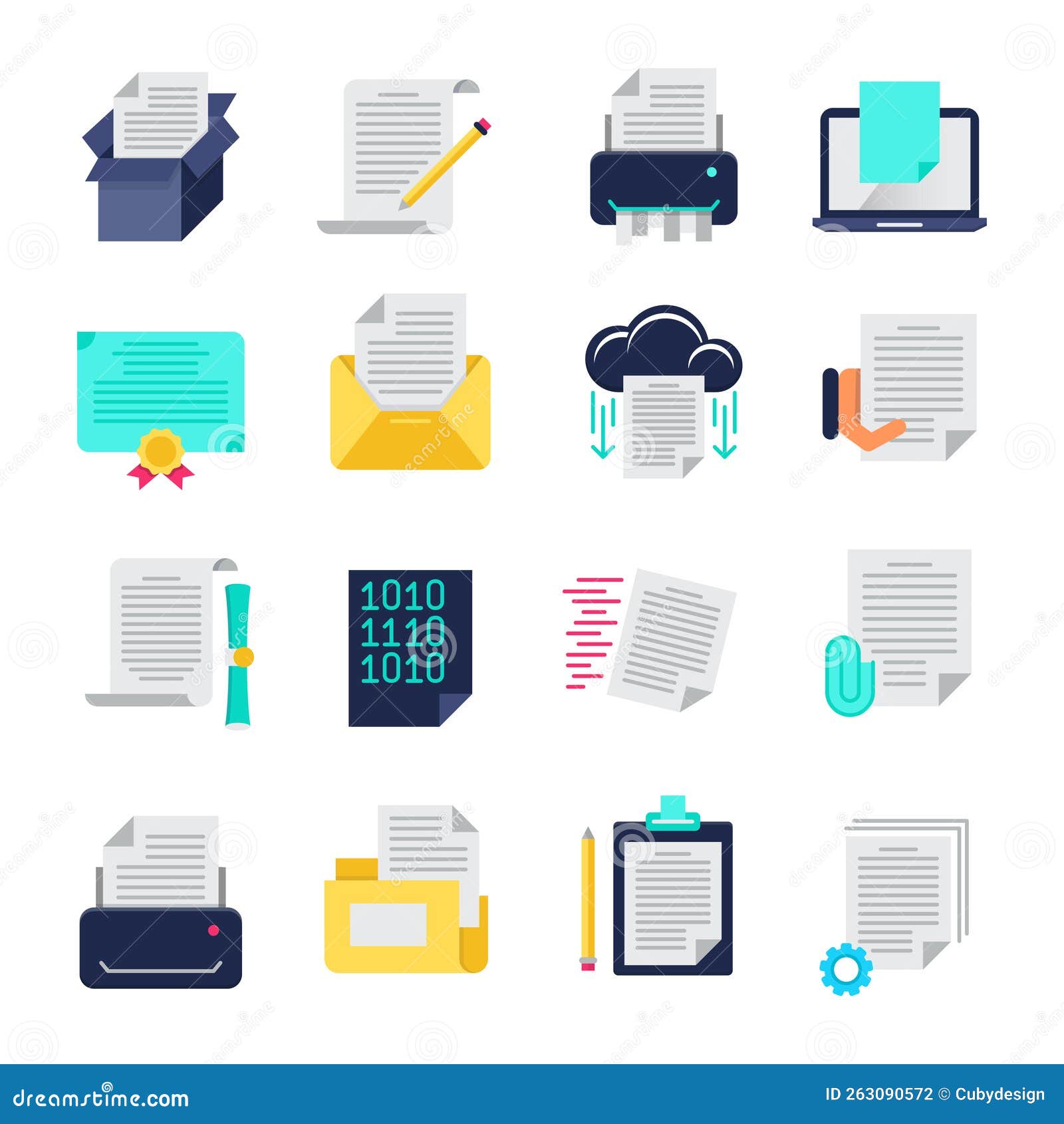 Document Flat Icons Set. Useful Graphic Elements for Your Projects ...