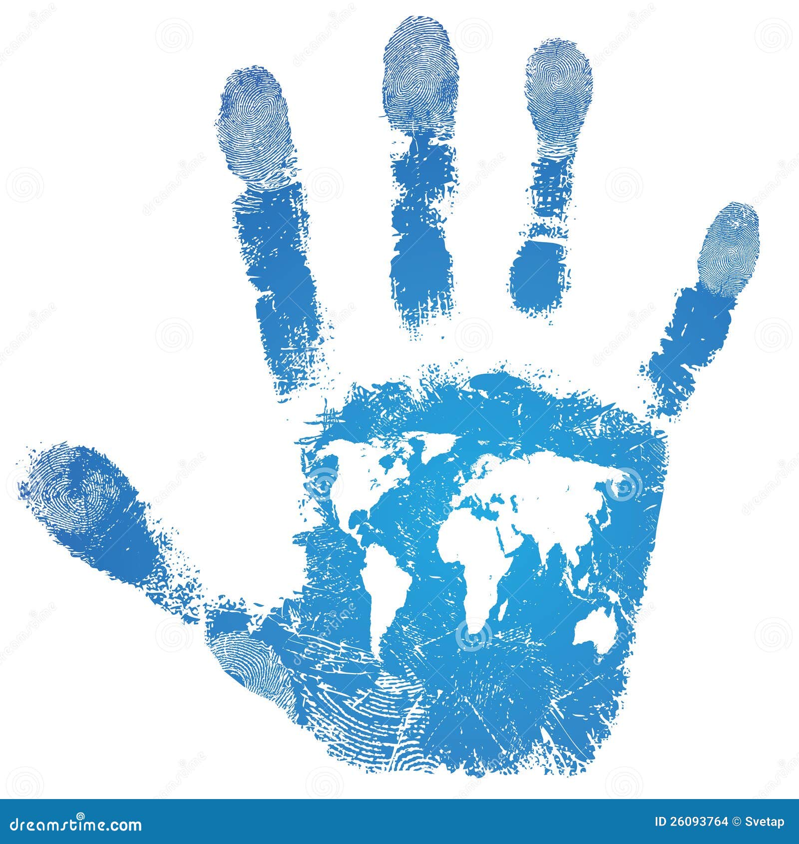 Impression De Carte Du Monde De Main Illustration de Vecteur ...