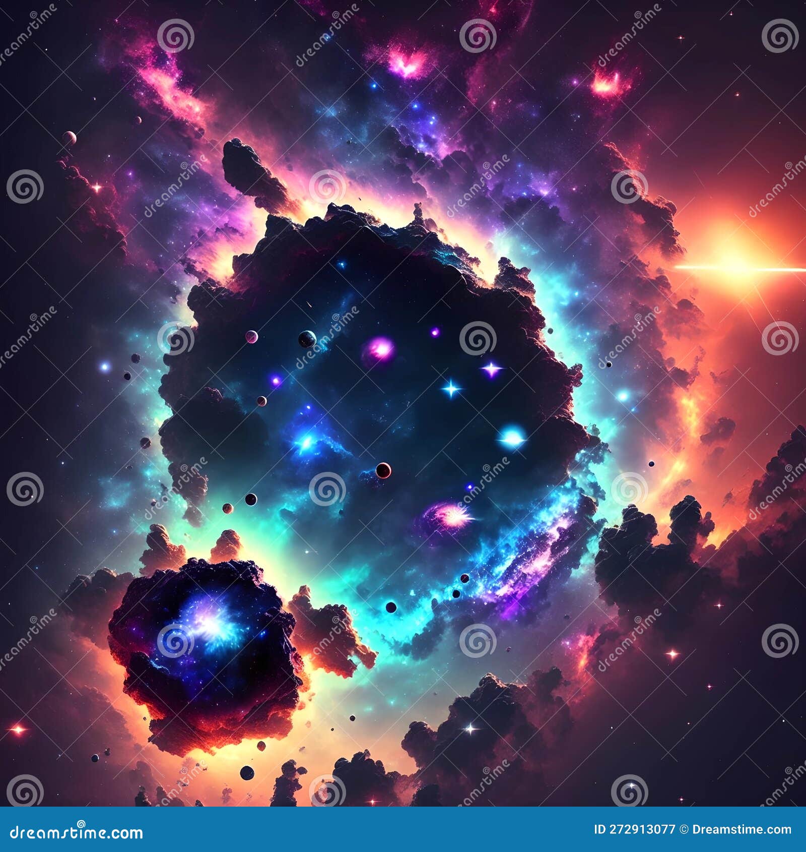 An Impression of Outer Deep Space , Generated by AI. Stock Illustration ...