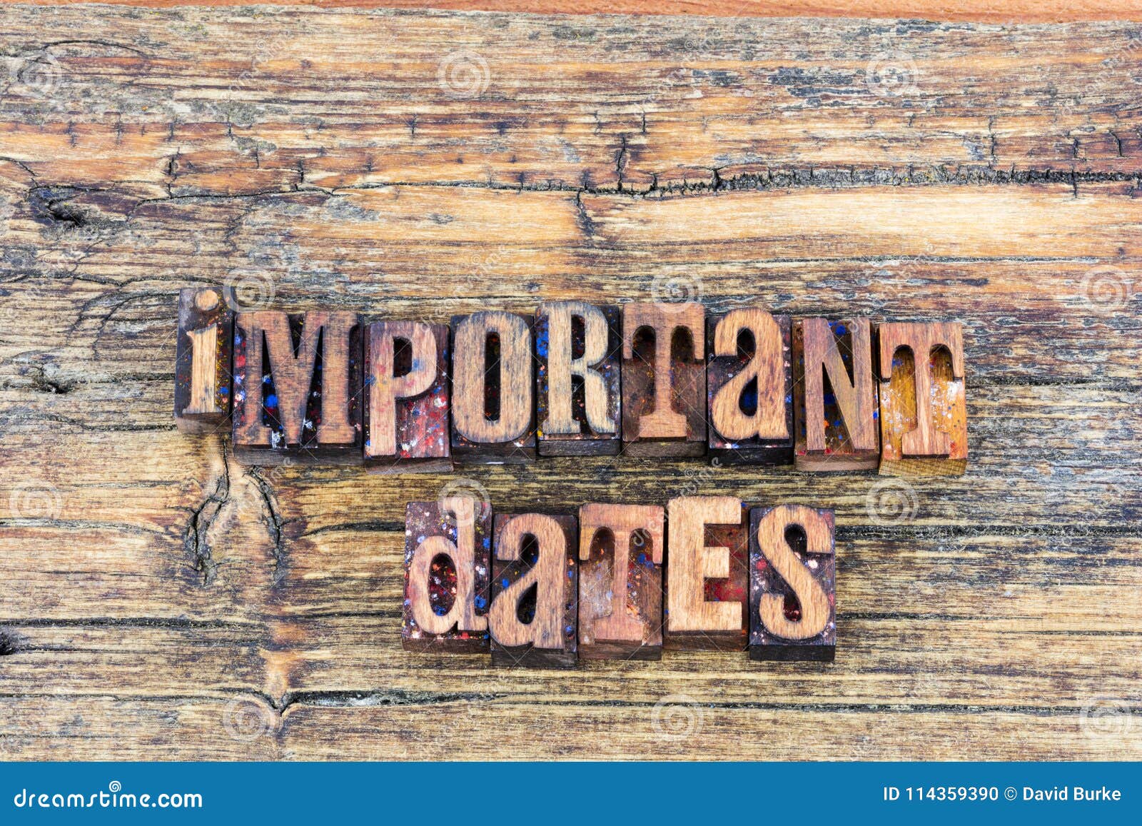 Impression Typographique Importante De Signe De Dates Photo stock ...