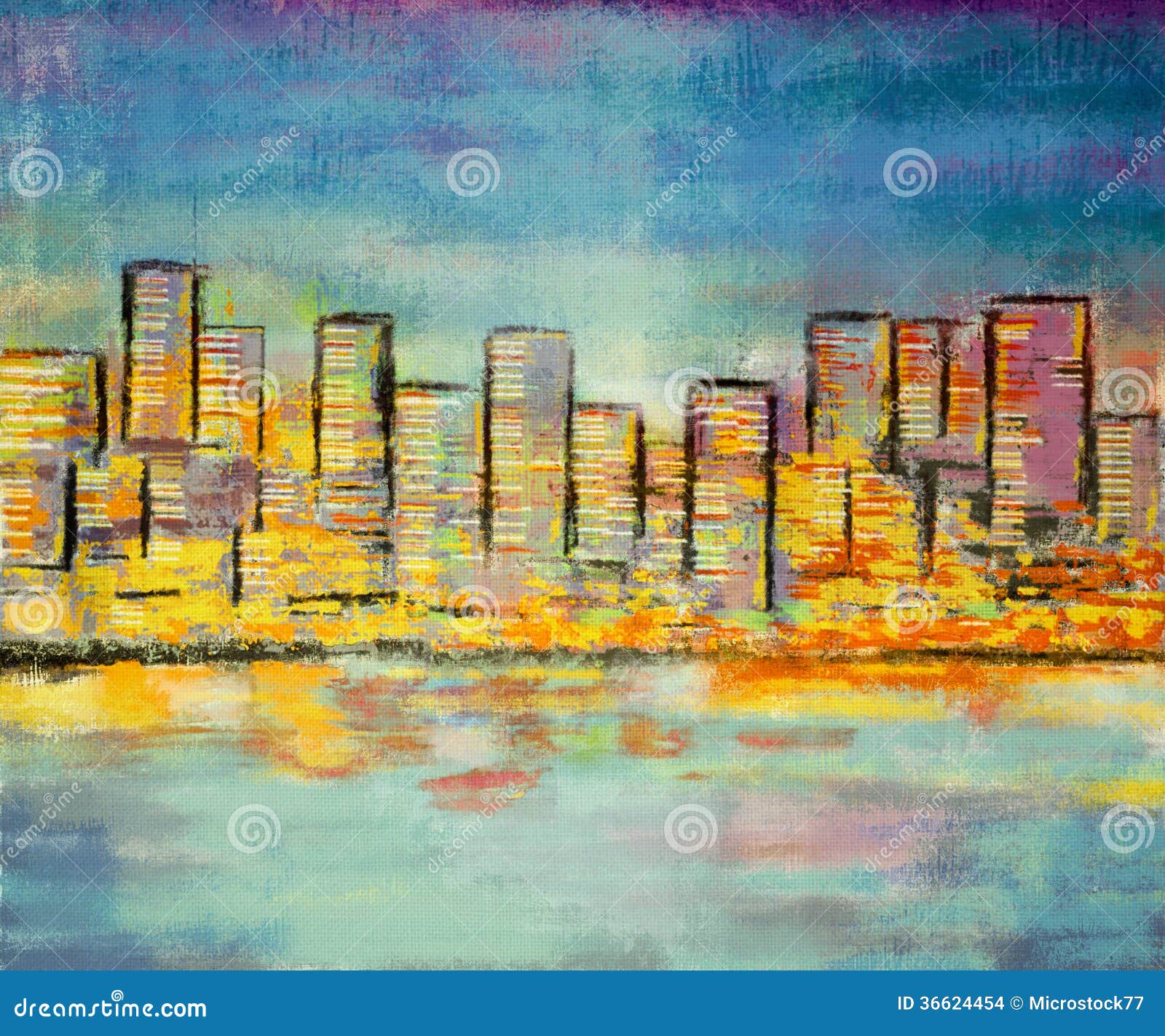 Impressionism Painting Building Stock Photo - Image of multicolored ...