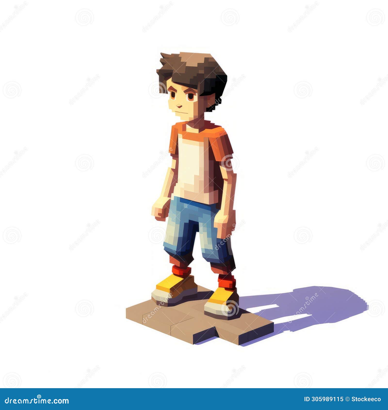 Impressionistic 3d Pixel Art Sculpture of Anthony As a Kid Stock ...