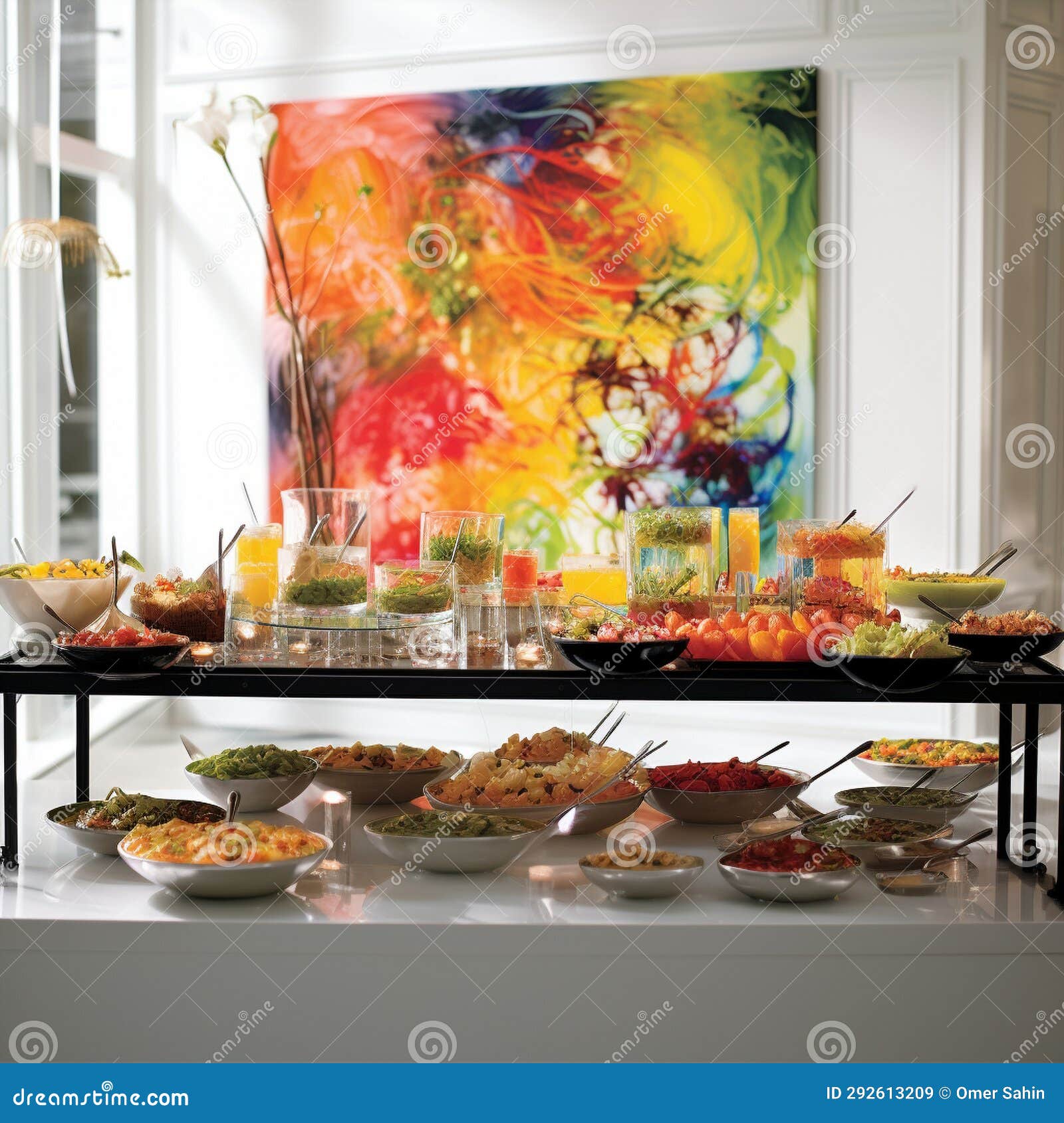 Impressionistic Reception Buffet with a Modern Twist Stock Illustration ...