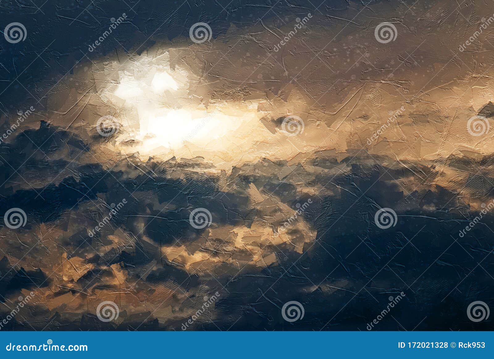 Impressionistic Style Artwork of the Sun Setting in a Threatening and ...