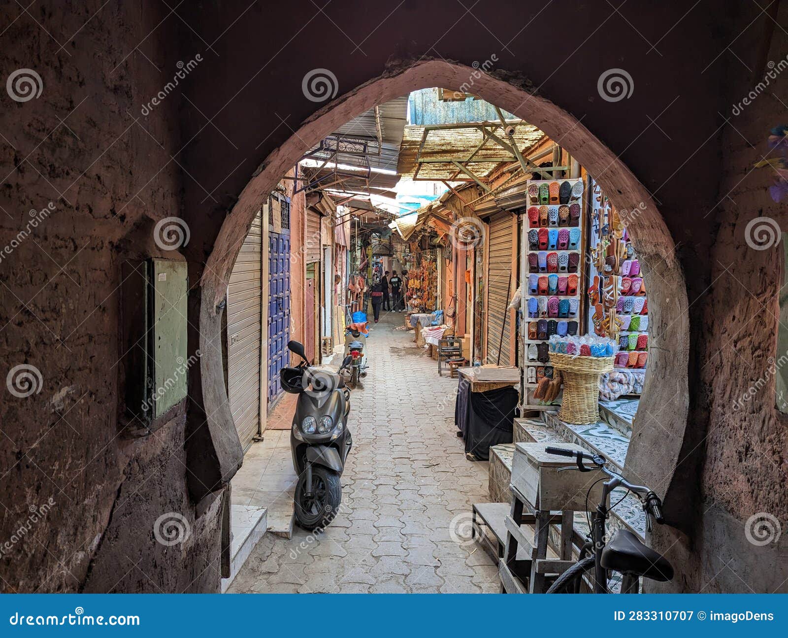 Impressions of Typical Moroccan Souks in the Marrakechs Medina Stock ...