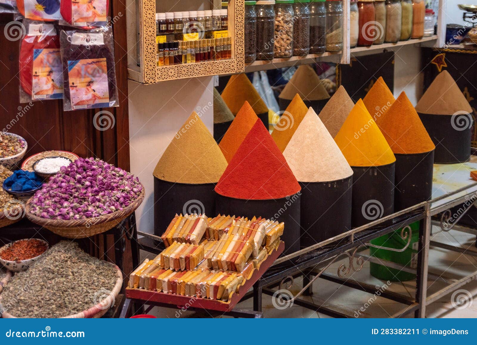 Impressions of Typical Moroccan Souks in the Marrakechs Medina Stock ...