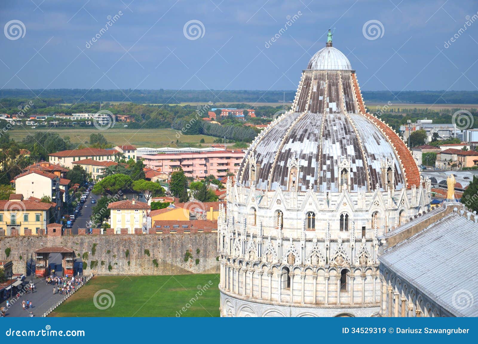 Impressive Aerial View on Square of Miracles in Pisa, Italy Stock Image ...