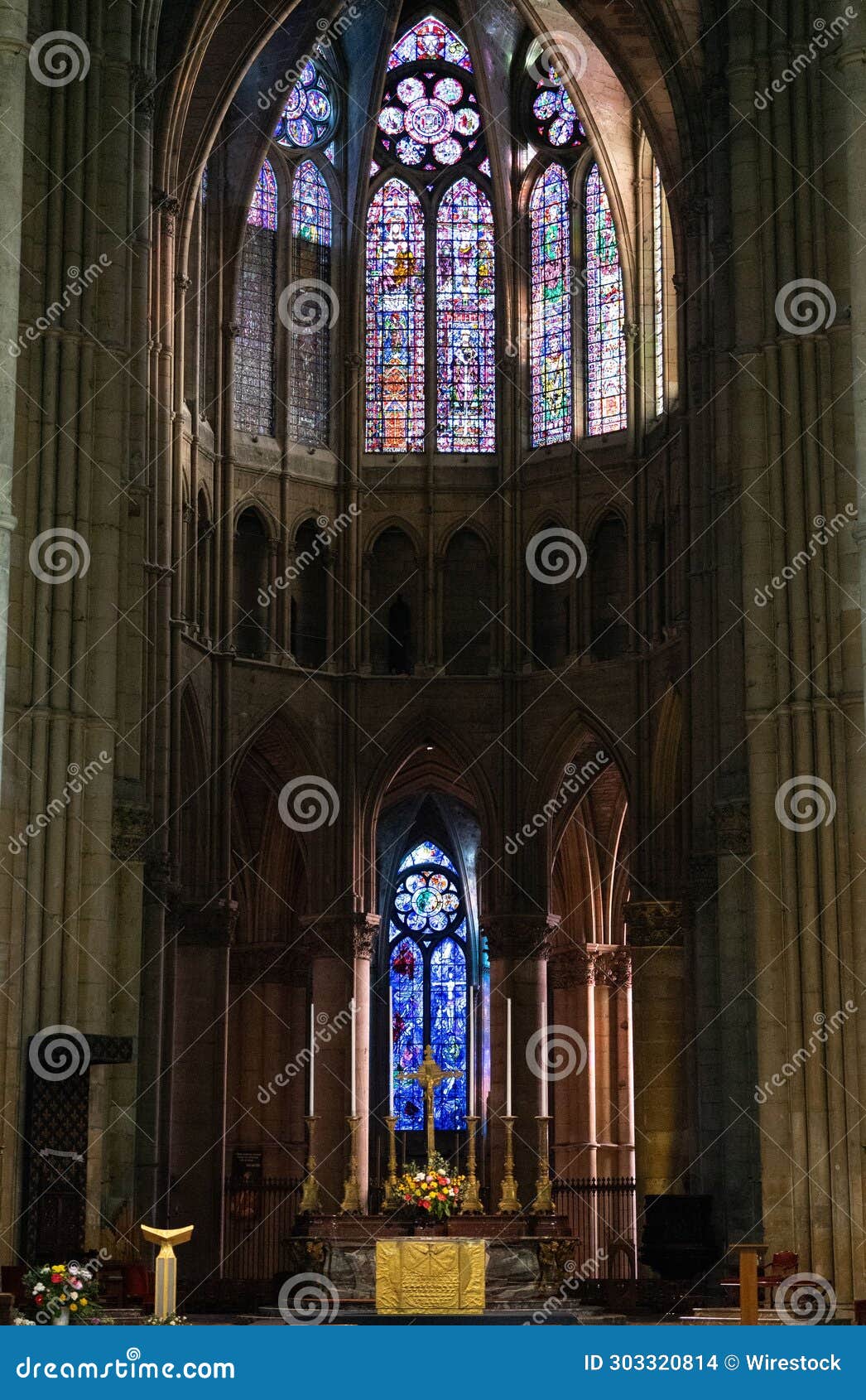 Impressive Architectural Cathedral, with a Multitude of Pillars Lining ...