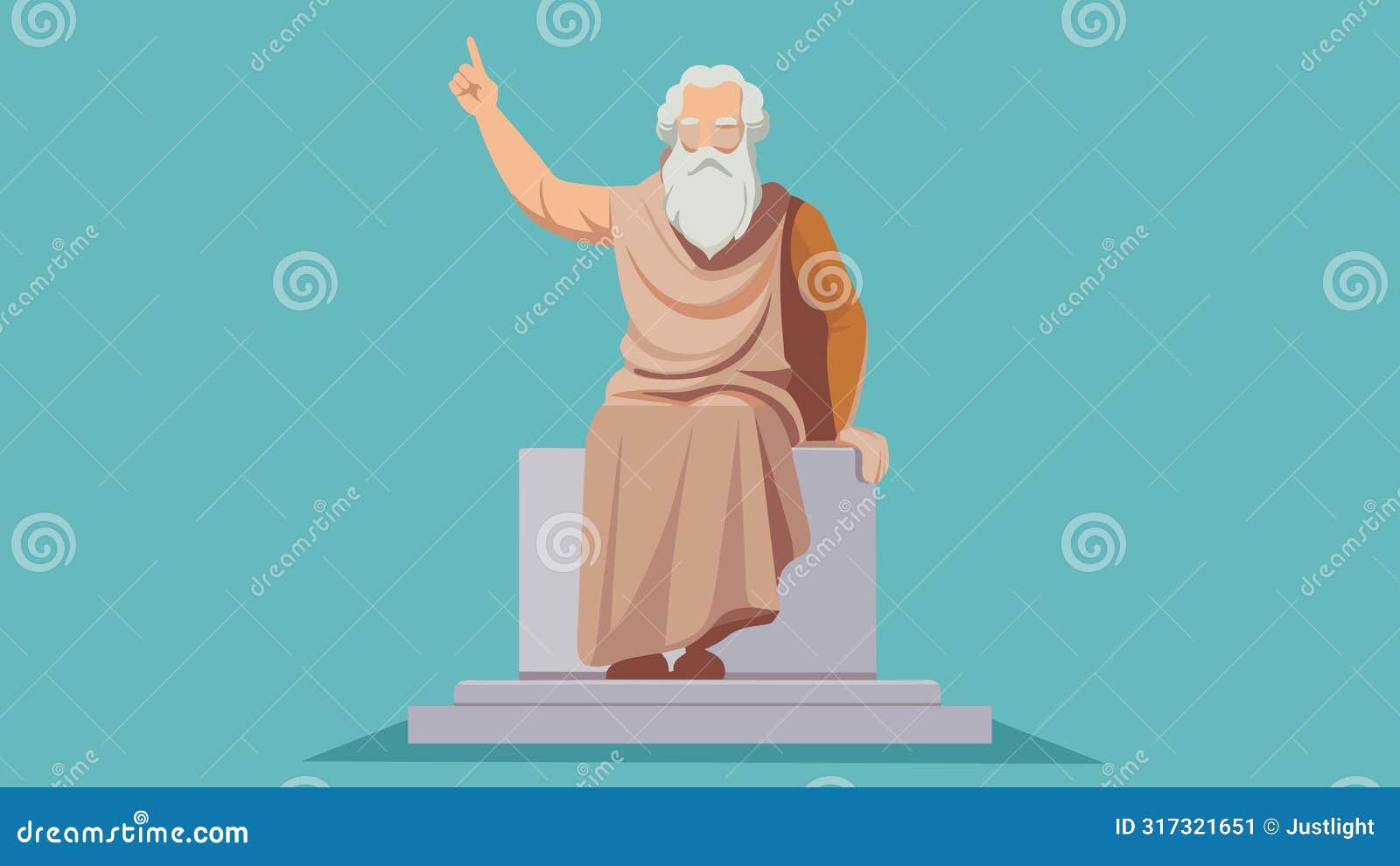 An Impressive Bronze Statue Of A Philosopher Depicted In A Socratic ...