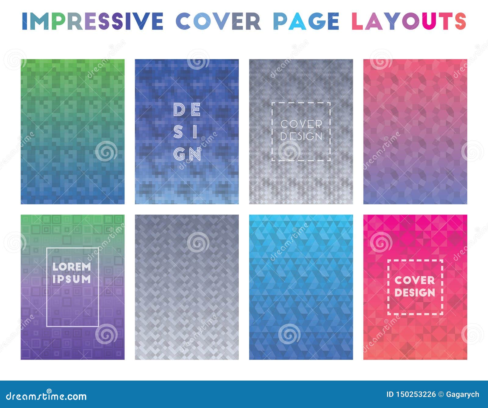 Impressive Cover Page Layouts. Stock Vector - Illustration of ...