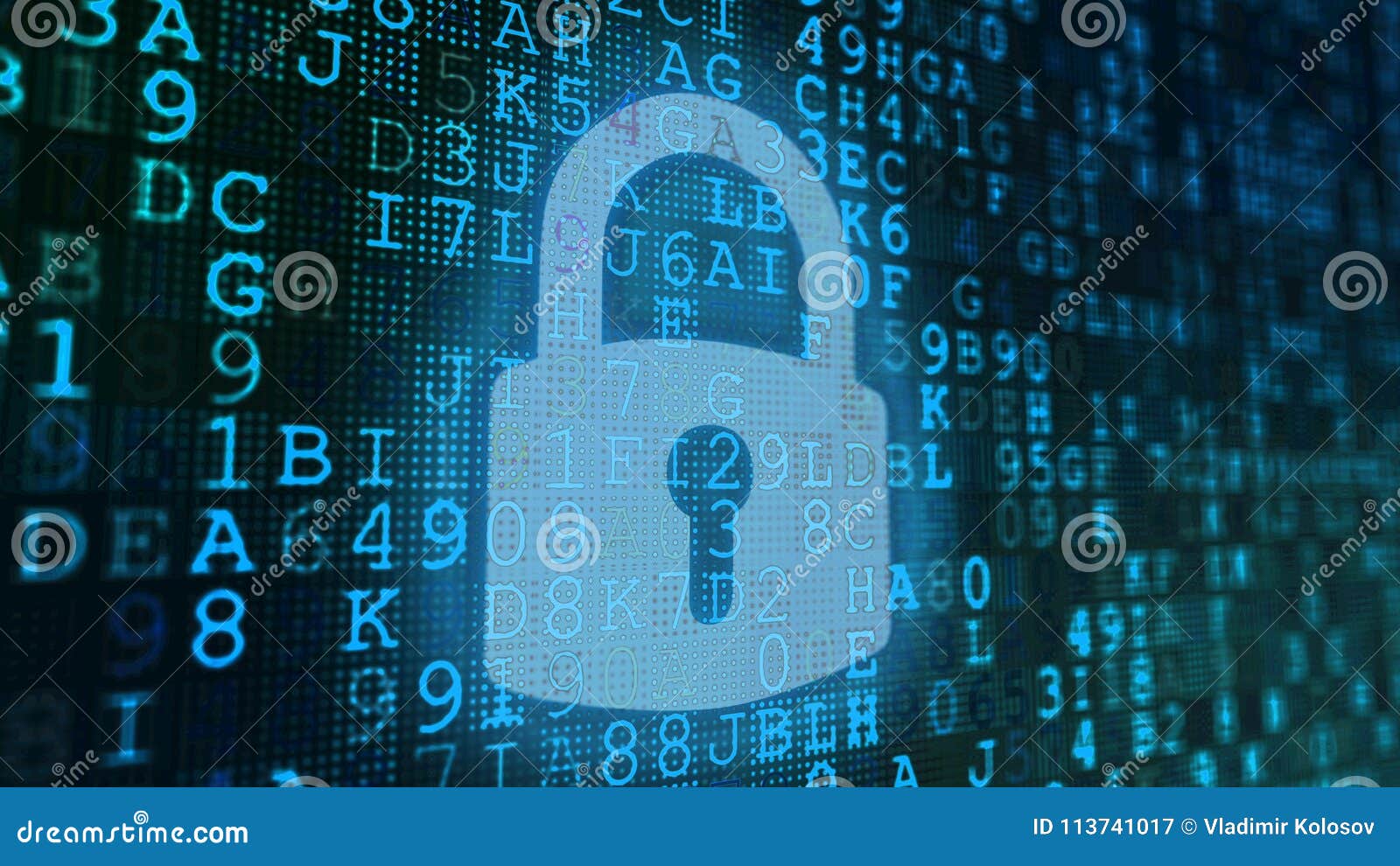 Codes and Lock Screen with Blue Symbols Stock Illustration ...