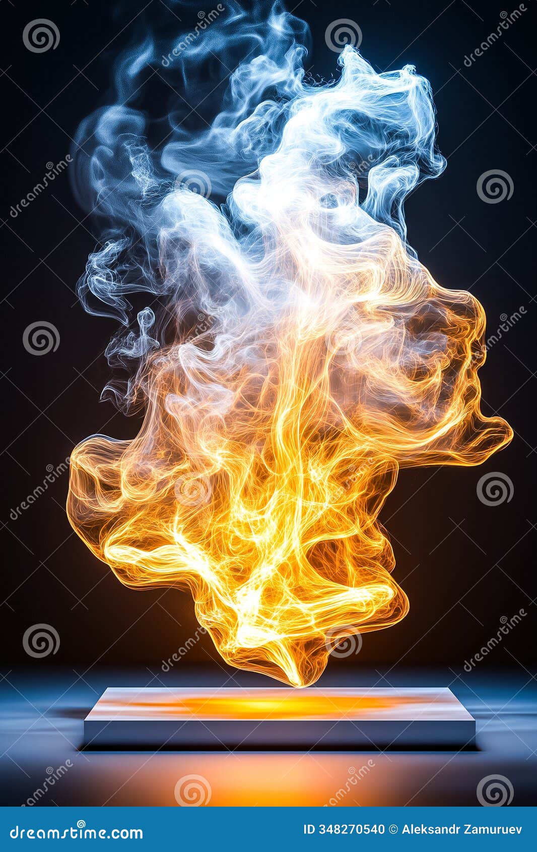 Impressive Display of Bright Flames and Soft Smoke Intertwining To ...