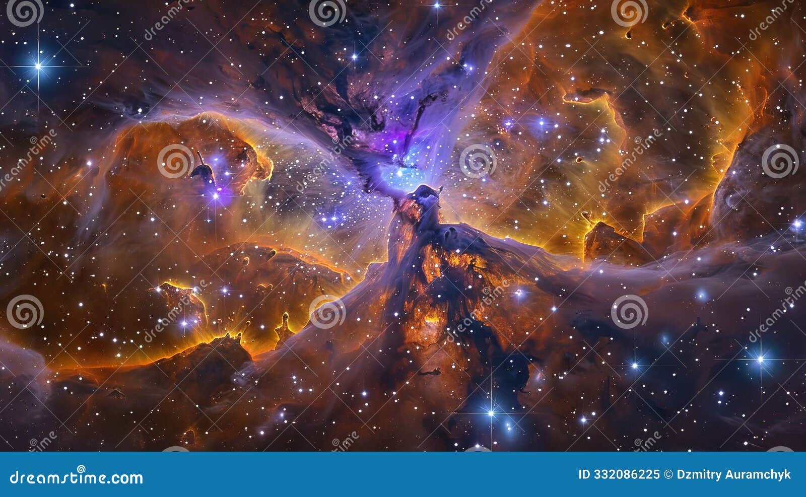 An Impressive Display of Colorful Stars and Nebulae in a Galaxy ...