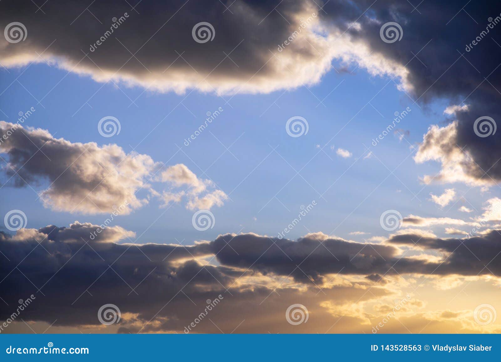 Impressive Sky With Sun Rays Seep Through Clouds During Sunrise Stock ...