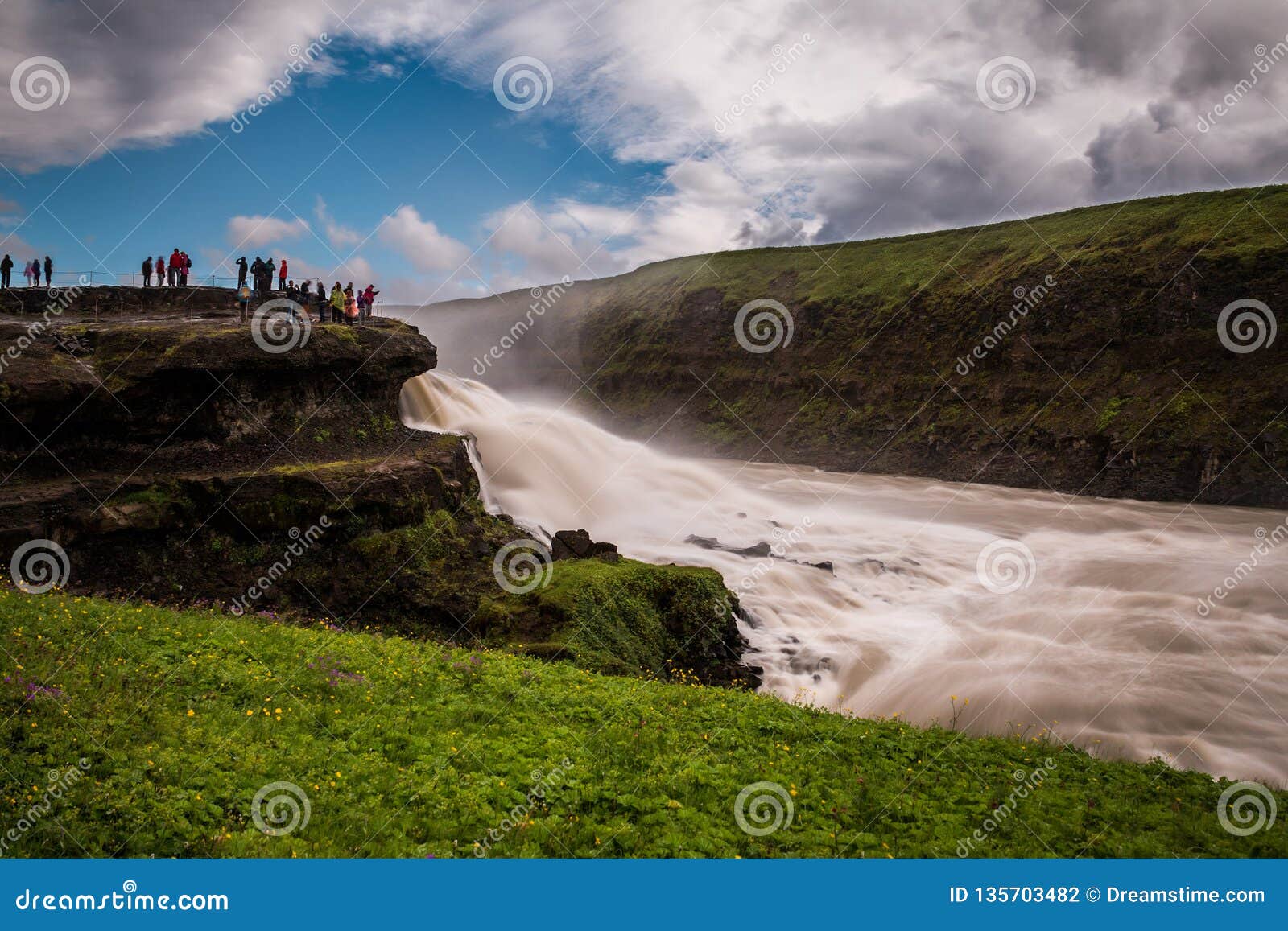 Gullfoss Waterfall the Golden Fall in Iceland Editorial Photography ...