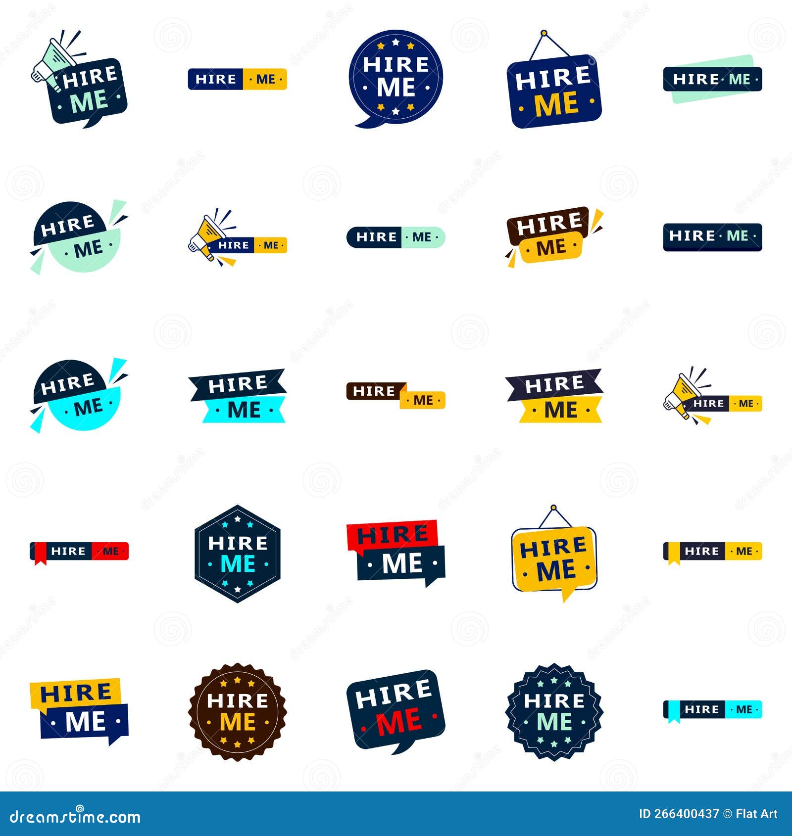 25 Impressive Hire Me Banners To Show Your Qualifications Stock Vector ...
