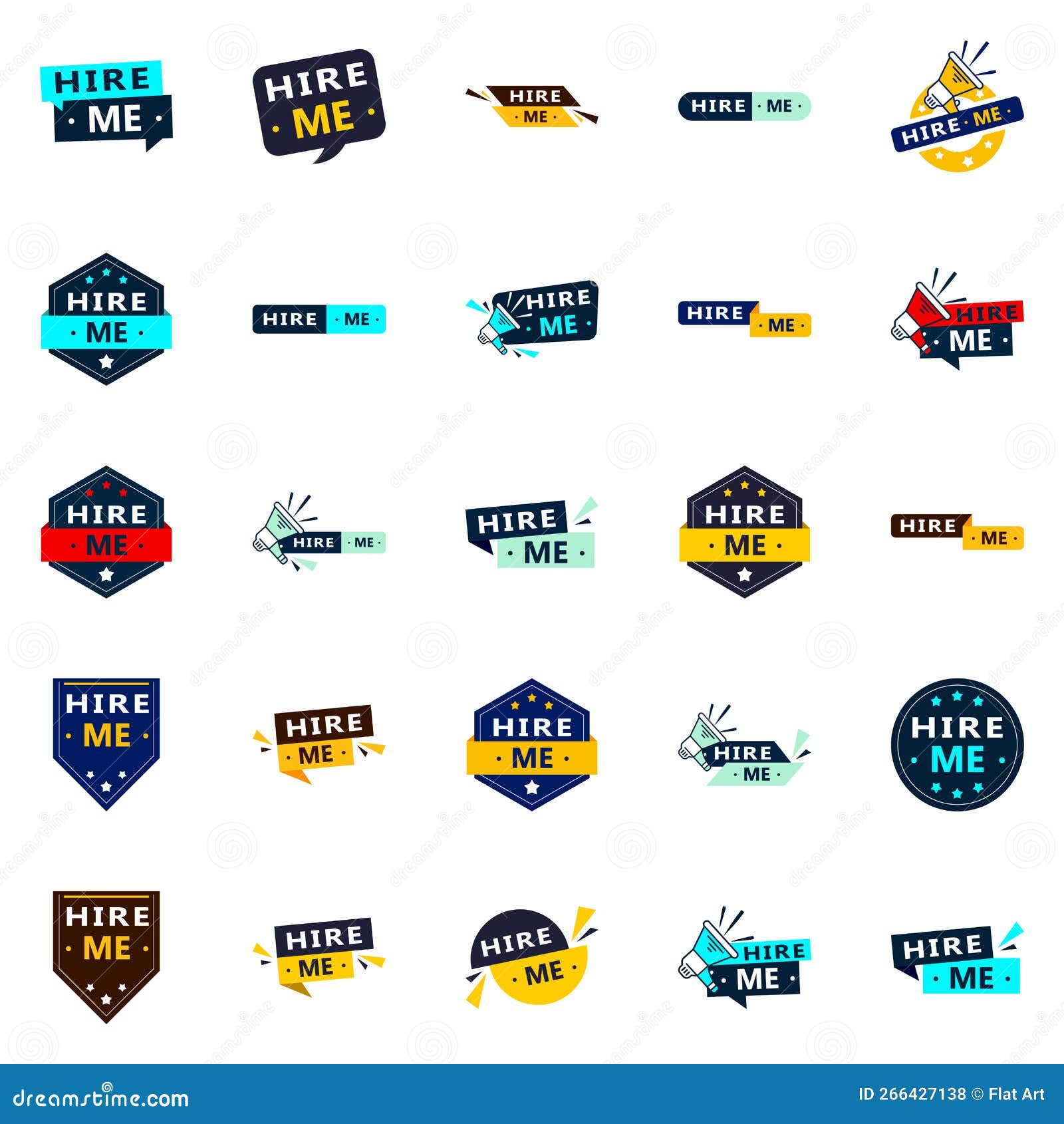 25 Impressive Hire Me Banners To Show Your Qualifications Stock Vector ...