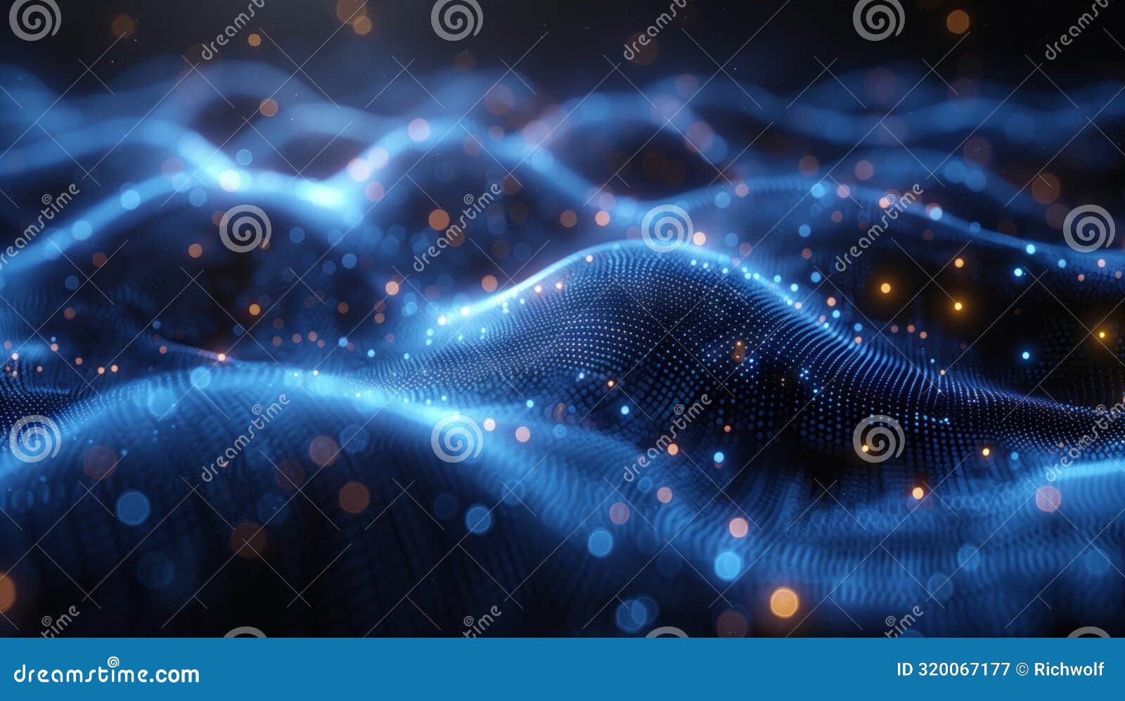 Impressive Illustration of a Digital Waveform Featuring Glowing ...