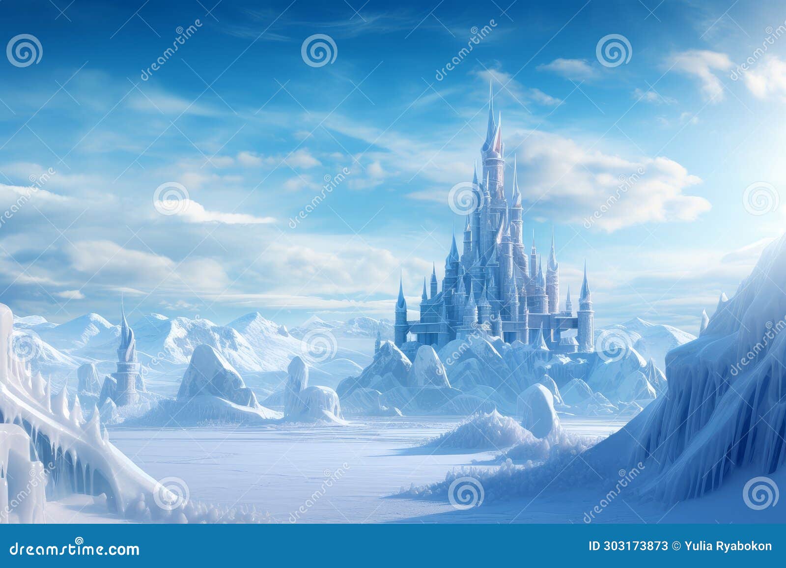 Impressive Magic Ice Castle. Generate Ai Stock Image - Image of ...