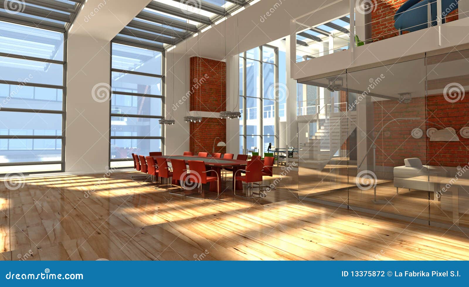 Impressive offices stock illustration. Illustration of meeting - 13375872