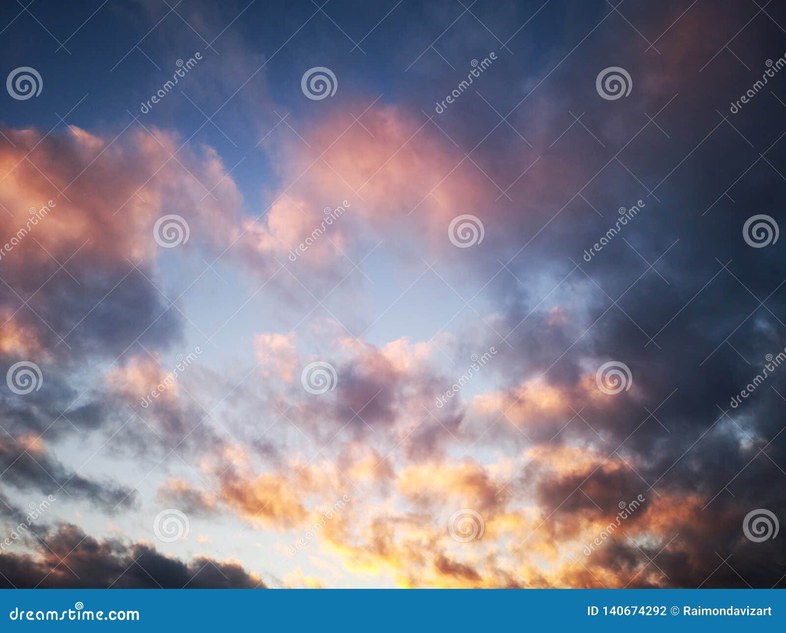 Impressive Sunset Clouds Background Stock Photo - Image of clouds ...