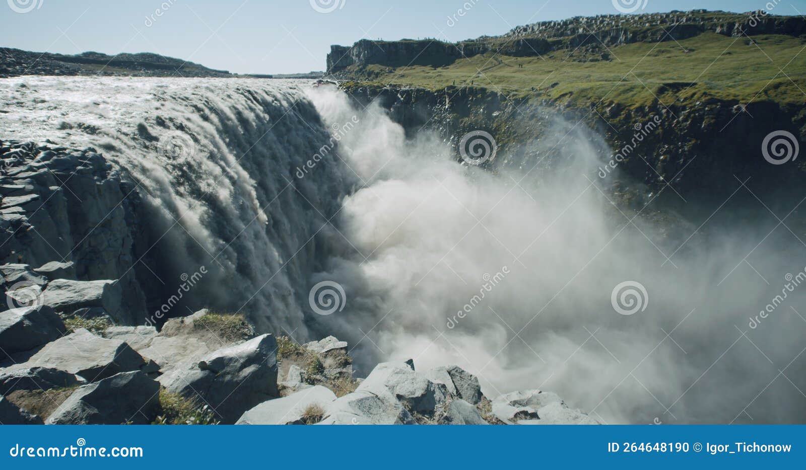 Impressive Powerful Dettifoss Waterfall with Cliff Edge in Foreground ...